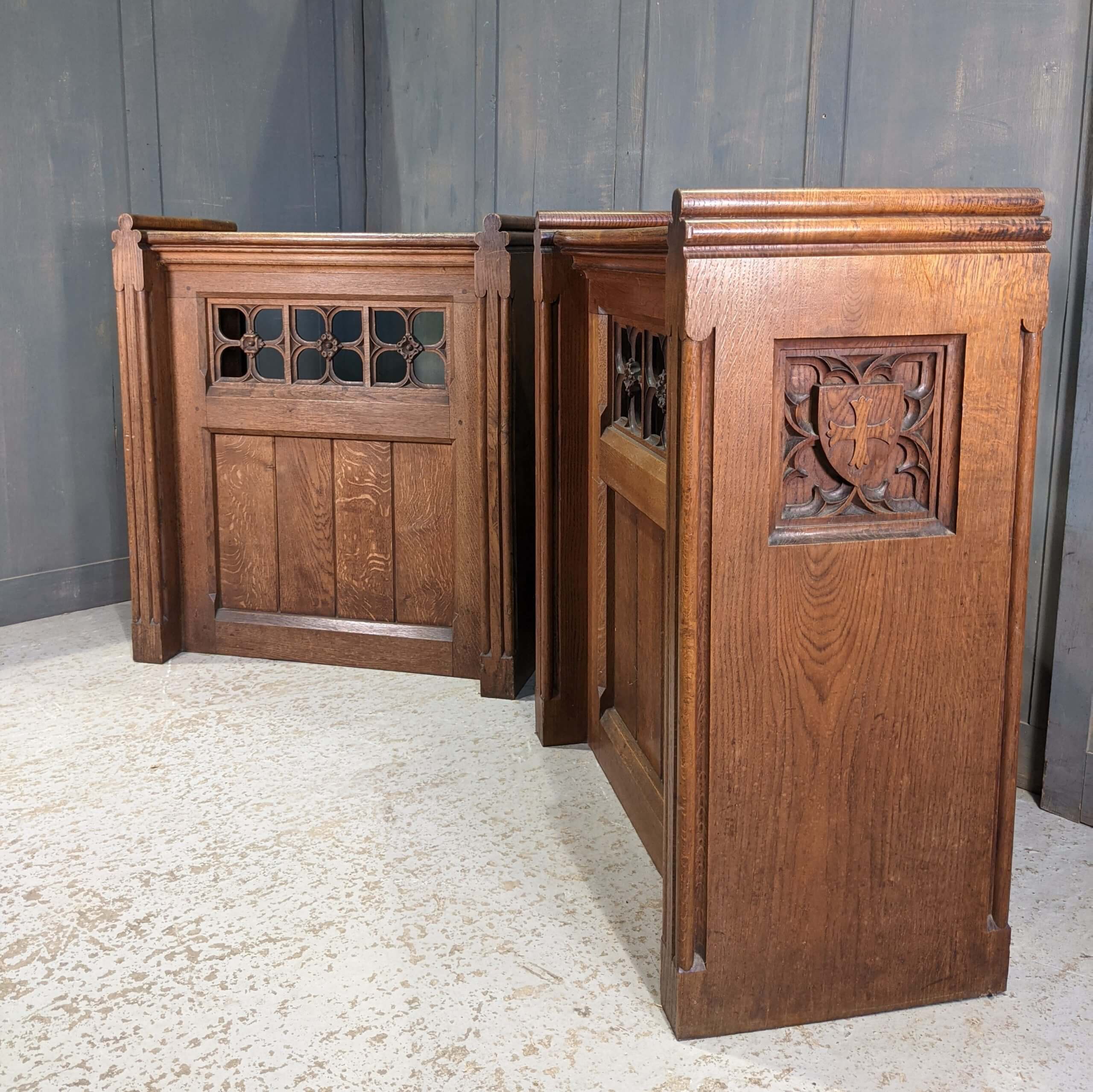 1876 Carved Gothic Oak Choir Reading Desks from St Mary's Ely (SOLD ...