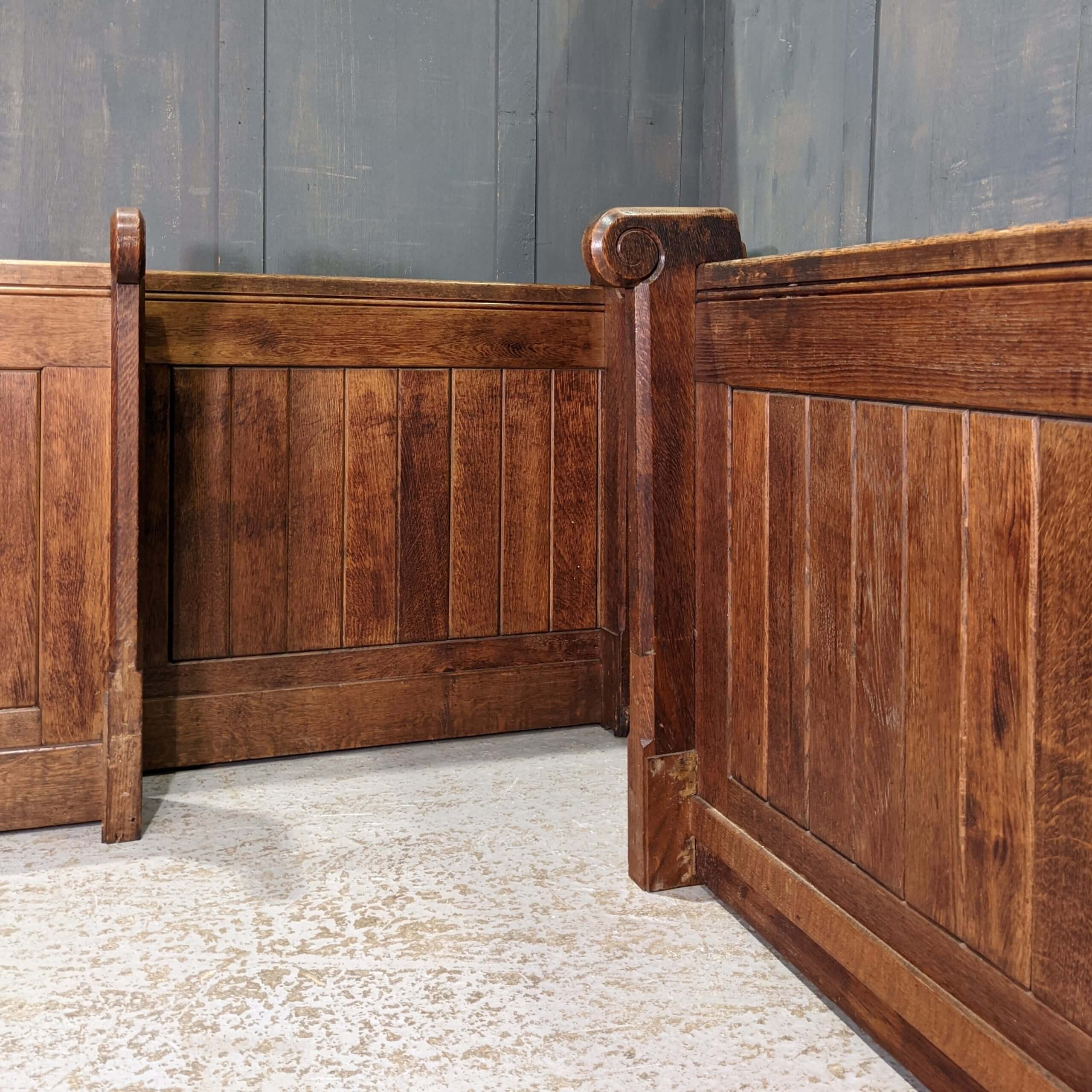 9.4m Hounslow Medium Oak Mid Century Church Pew Fronts Panels Panelling (SOLD) - Antique Church ...