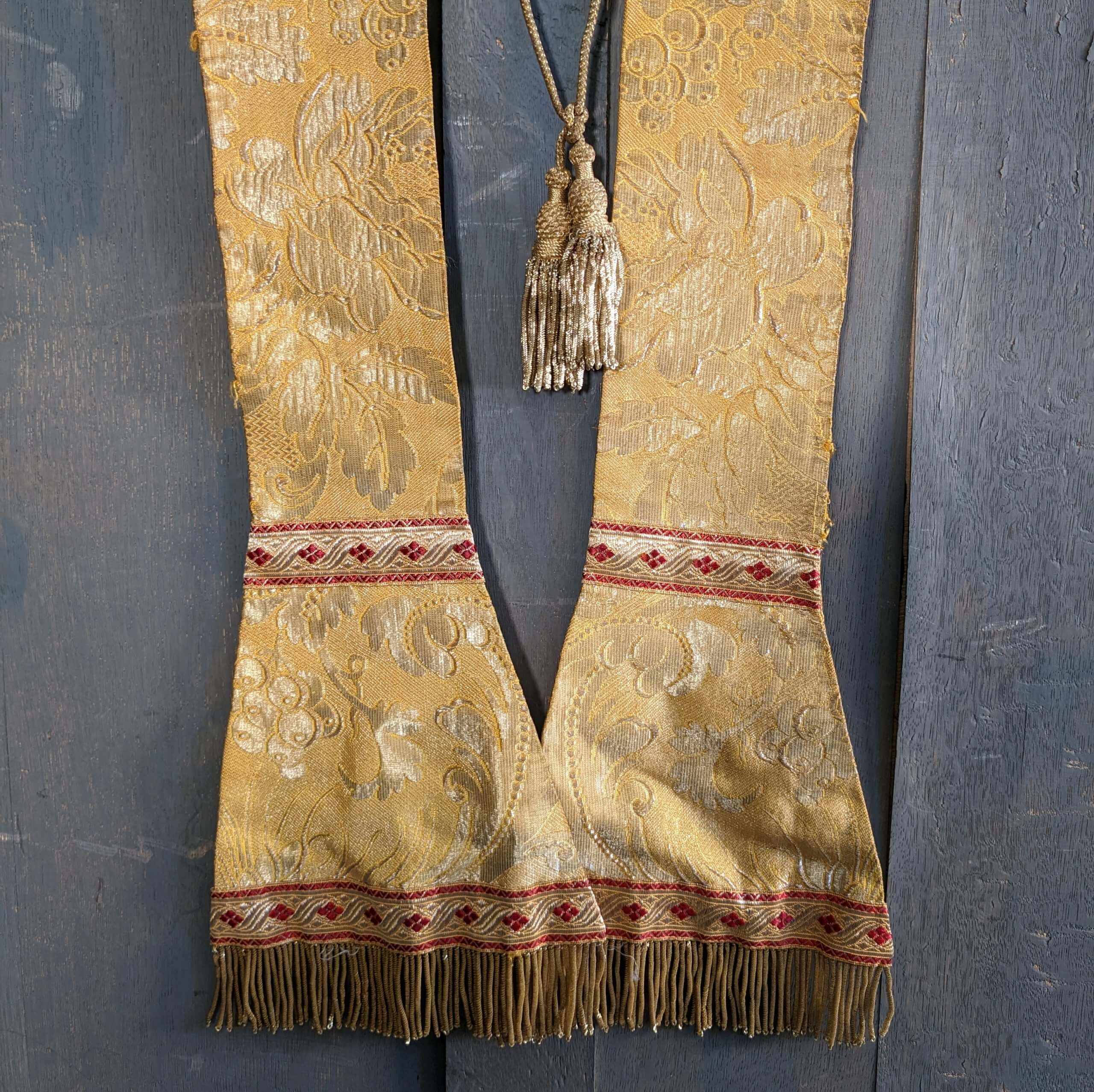Antique Gold Damask Stole with Bullion Fringe & Pectoral Cord (SOLD ...