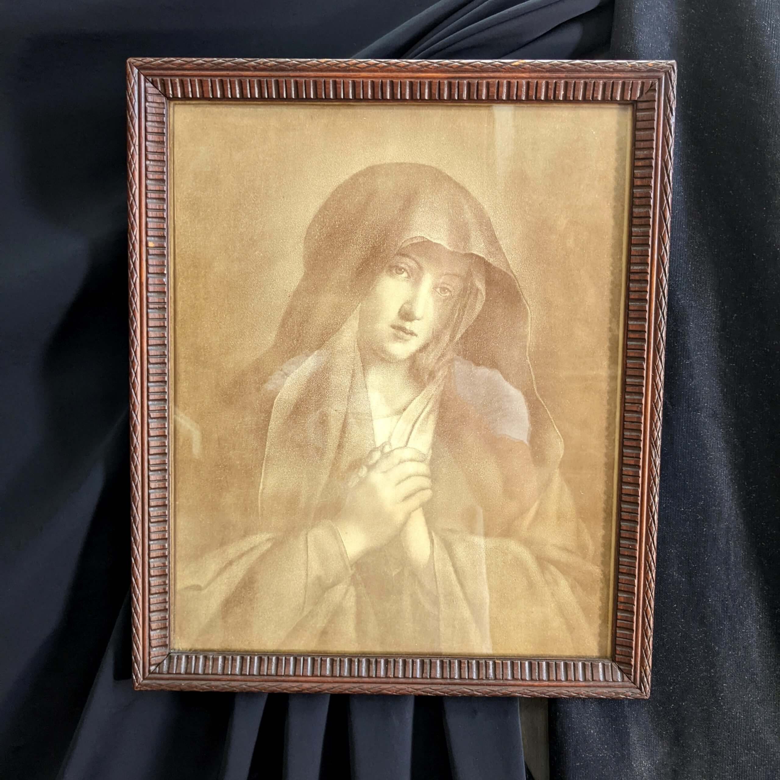 Antique Oak Framed Sepia Print The Beauty of Our Lady the Blessed ...