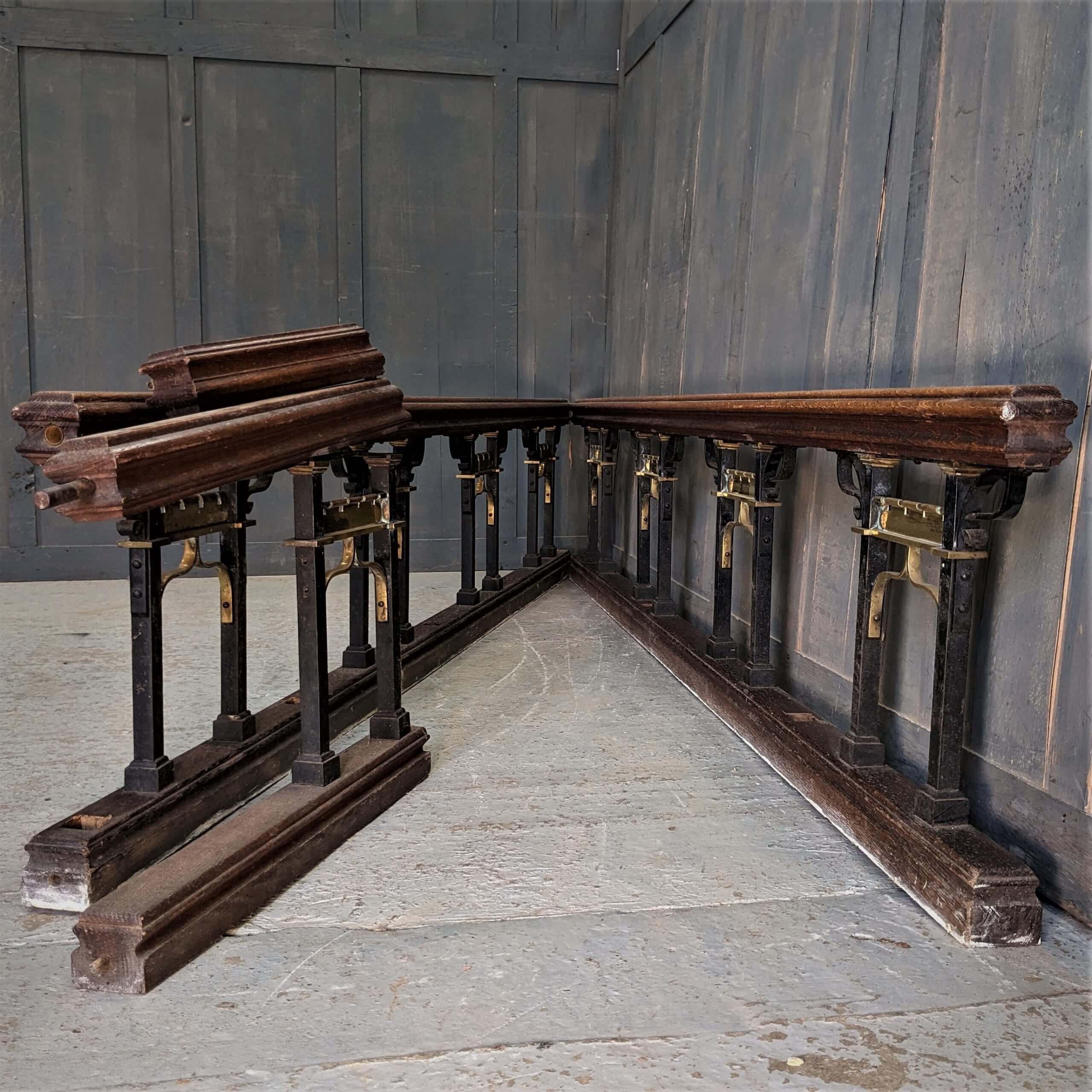 Antique Oak Iron & Brass Altar Communion Rails from Barrow in Furness ...