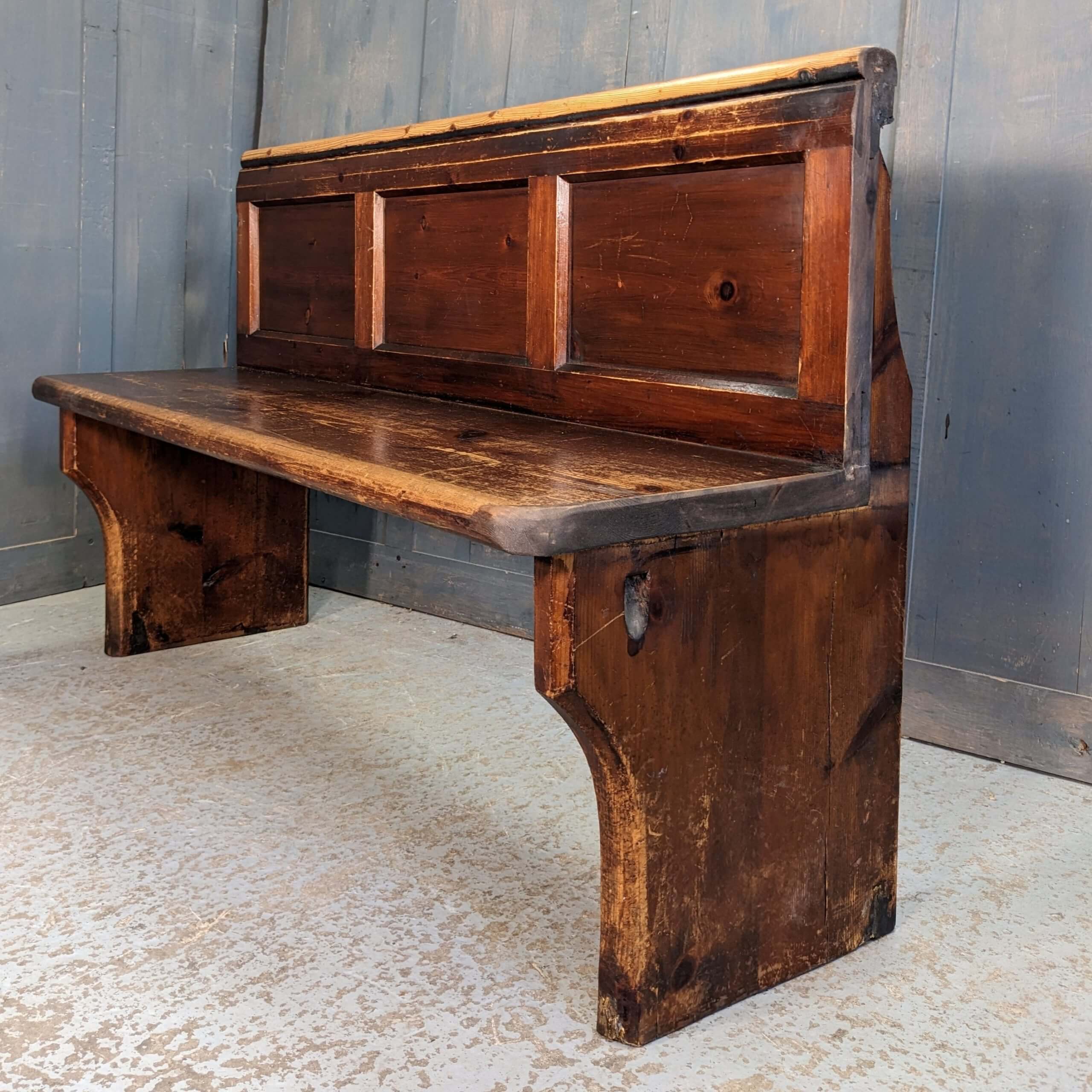 Antique Pine Bench from from St Nicholas Great Bookham - Antique Church ...
