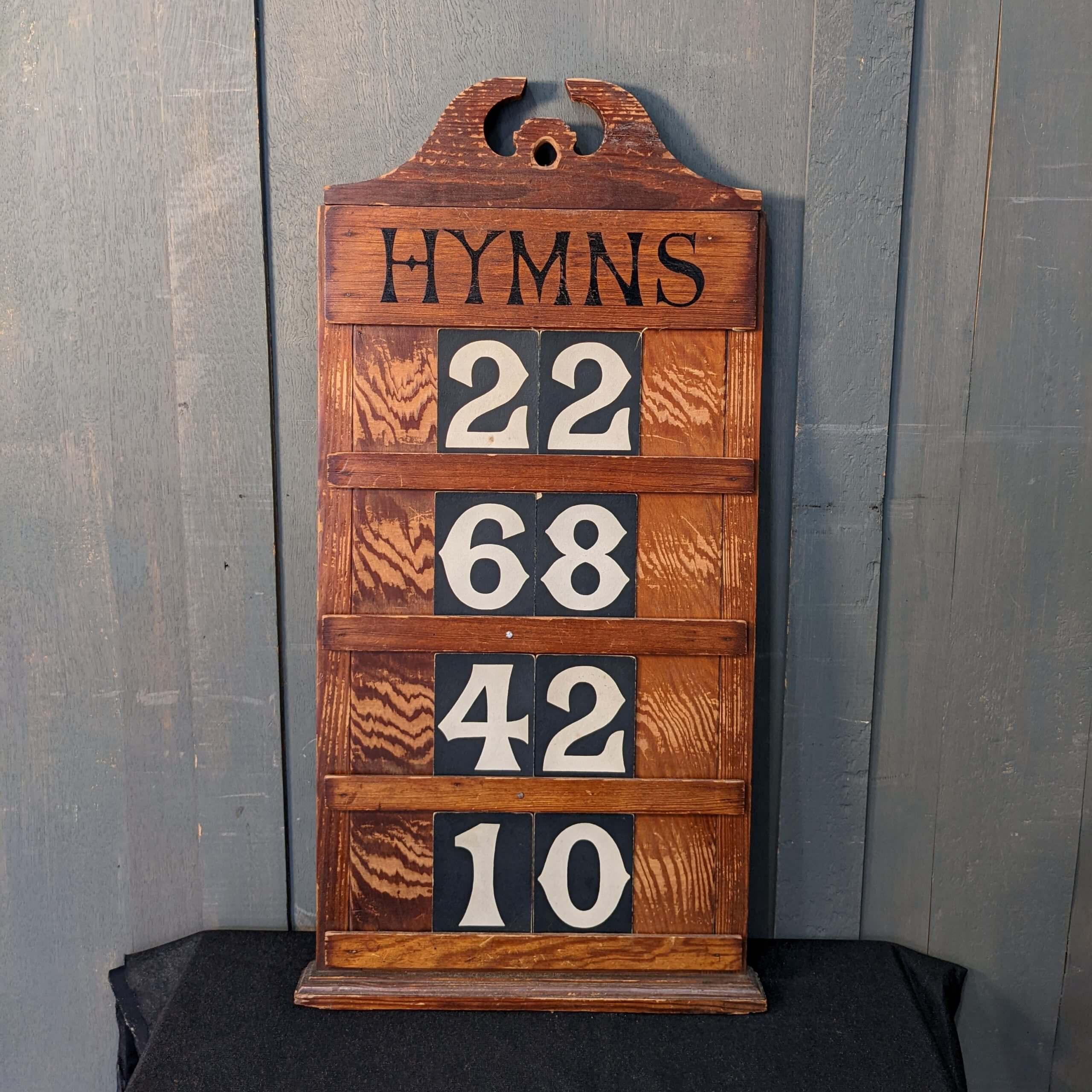 Antique Pine Four Hymn Breakfront Pediment Hand Painted Hymn Board ...