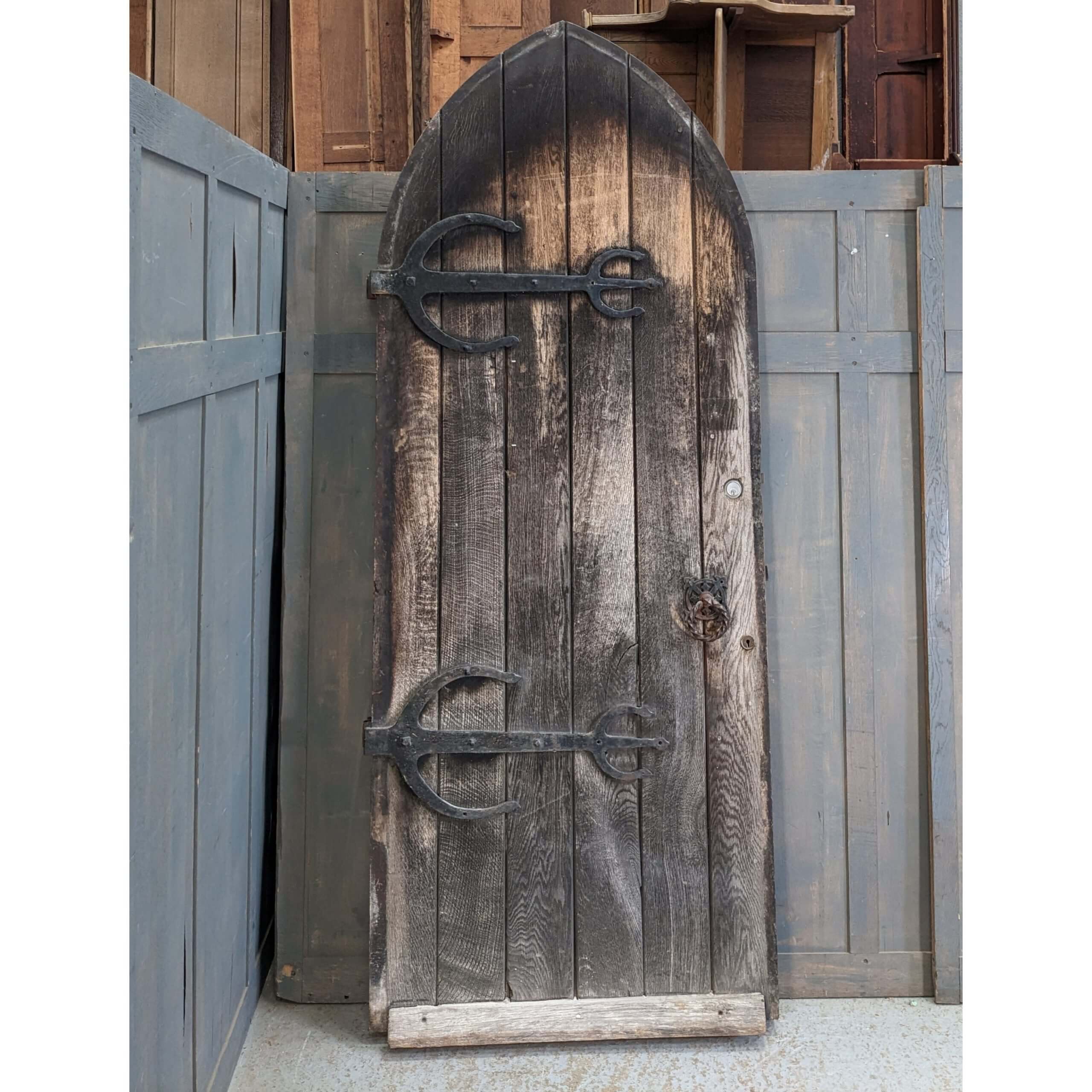 Antique Single Arch Plank Church Door with Steel Straps (SOLD ...