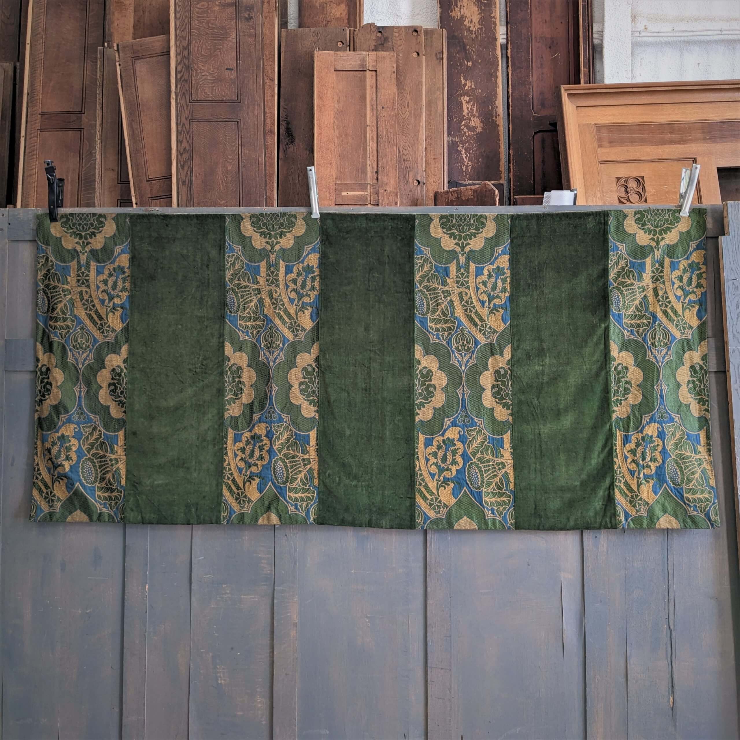 Antique Velvet & Foliate Brocade Green Yellow & Blue Altar Frontal ...