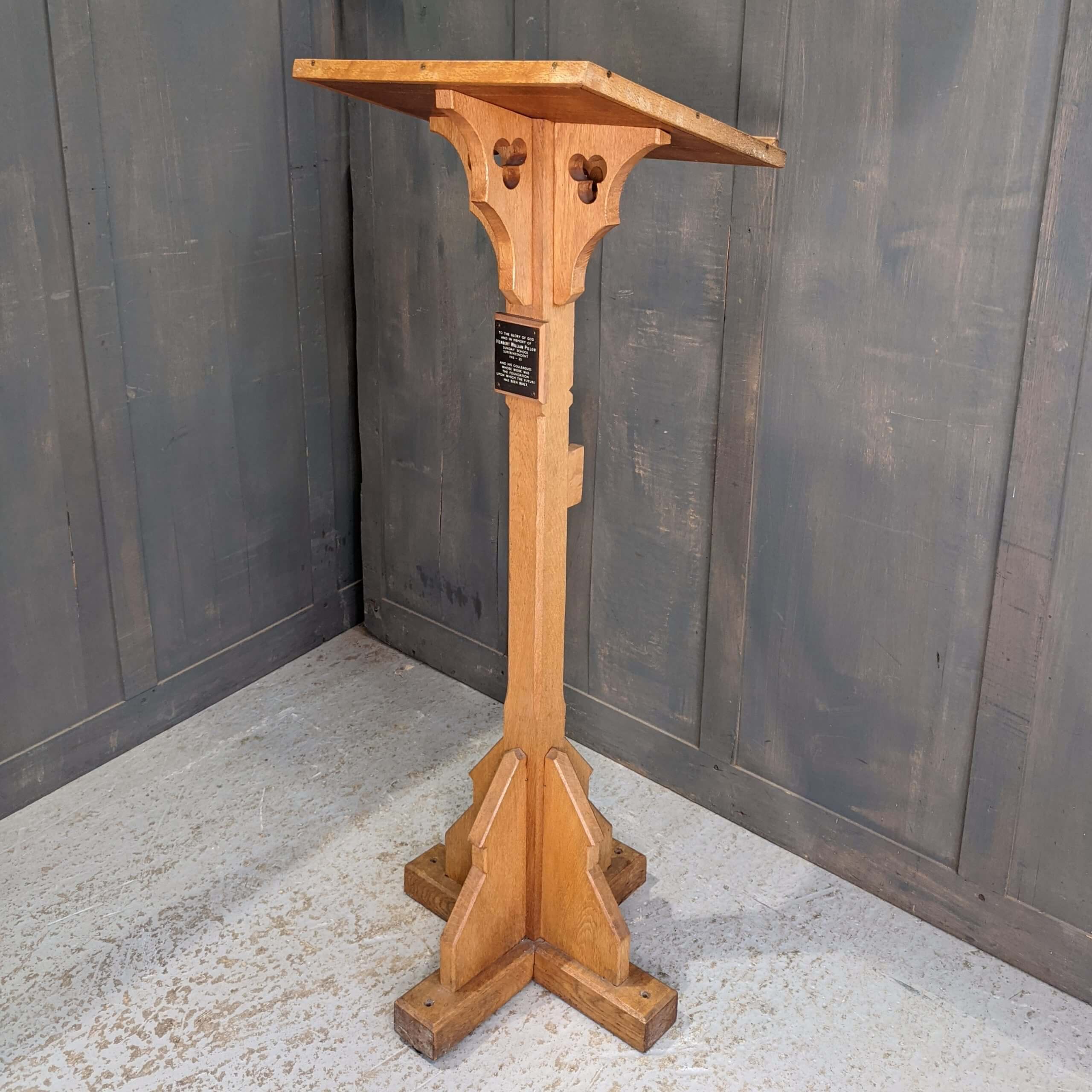 Classic Styled Oak Pedestal Church Lectern from Bandon Hill Methodist ...