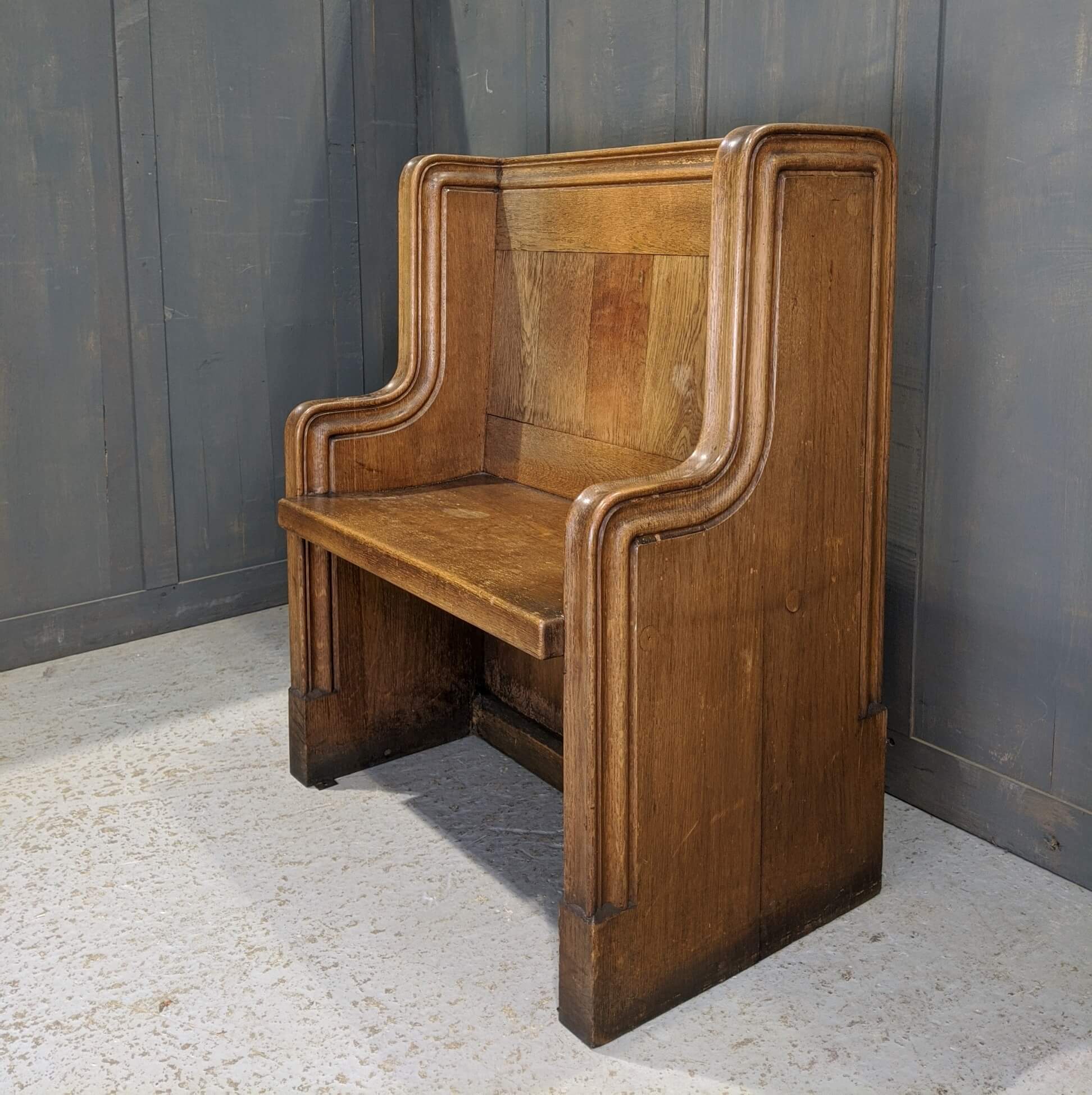 Clergy/Choirmasters Vintage Oak Pew Chair from St Stephen the Martyr ...