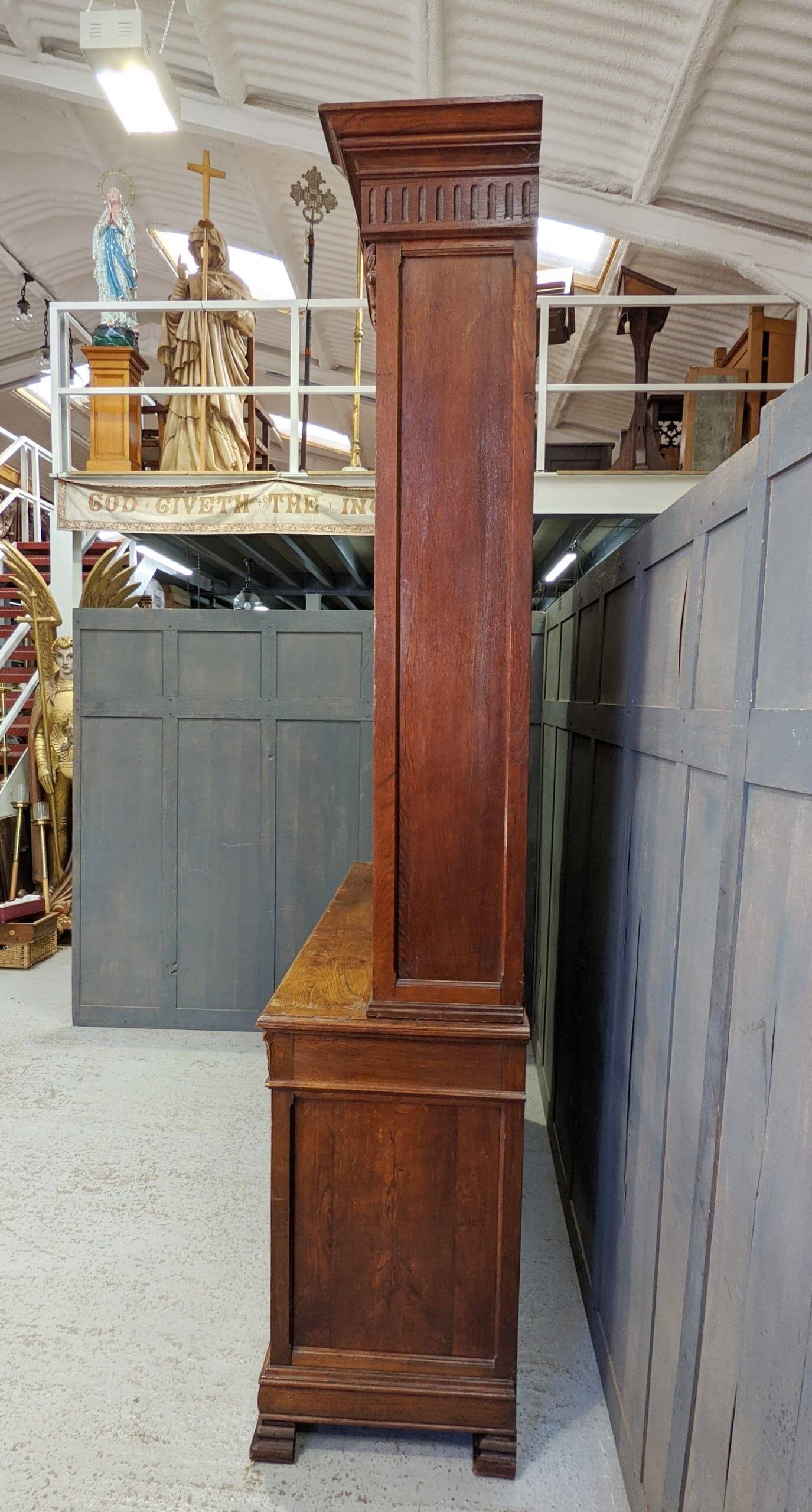 Extremely Large Oak Victorian Glazed Library Bookcase -SOLD- Antique ...