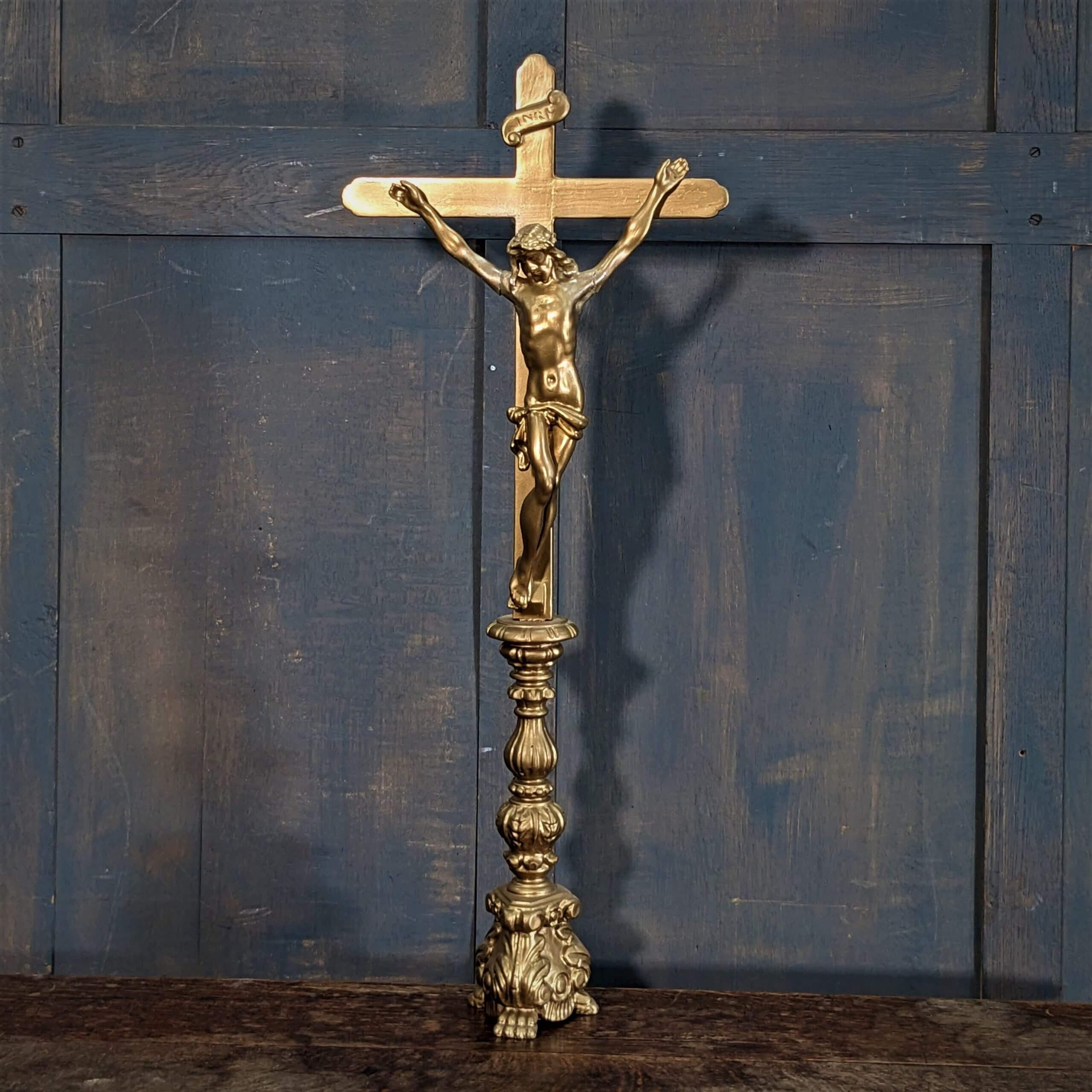 Flamboyant Baroque Style Large Gold Resin Altar Crucifix (SOLD ...