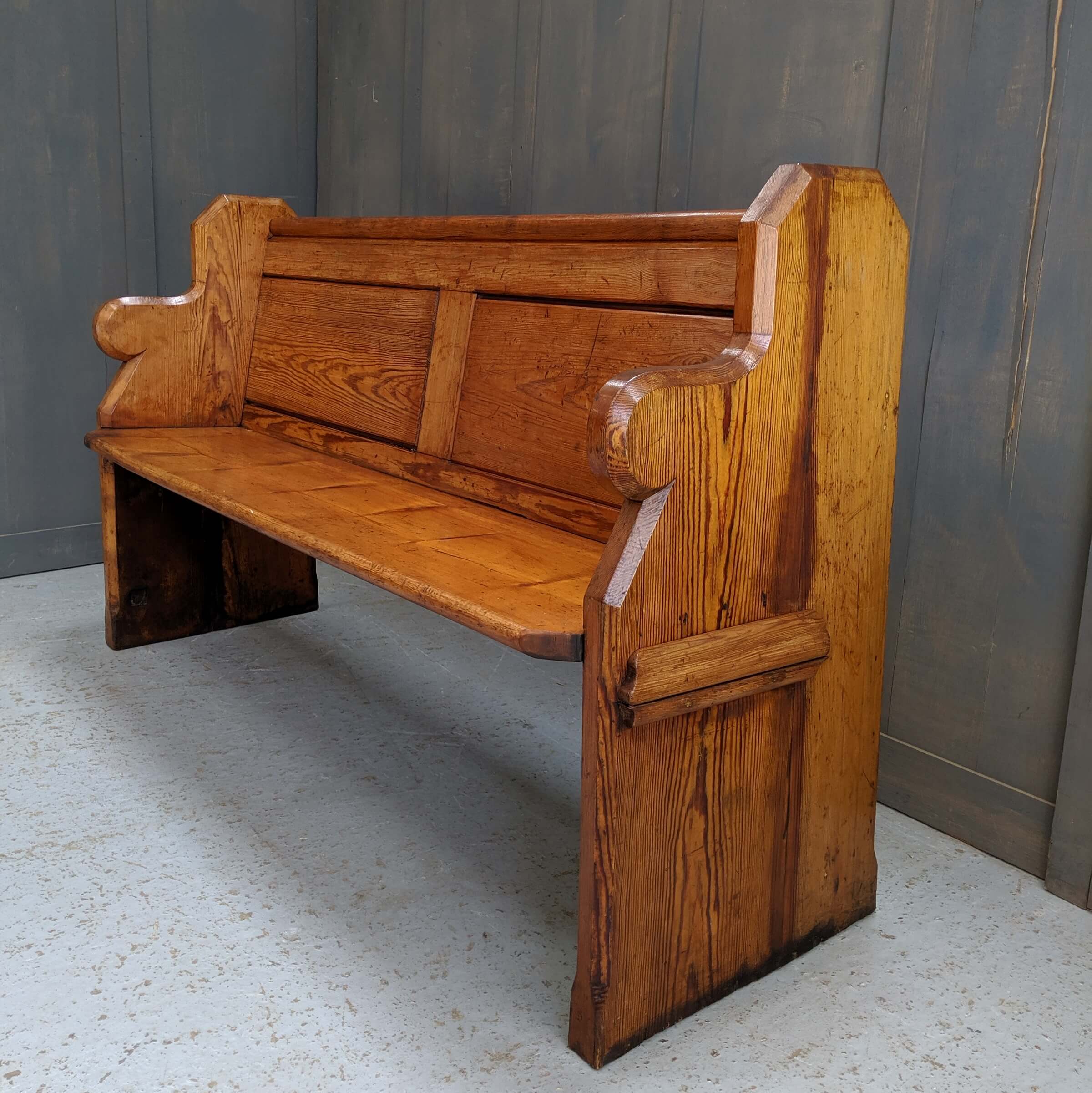 Gillingham Antique Pine Church Chapel Pew Shaped Ends (SOLD) - Antique ...