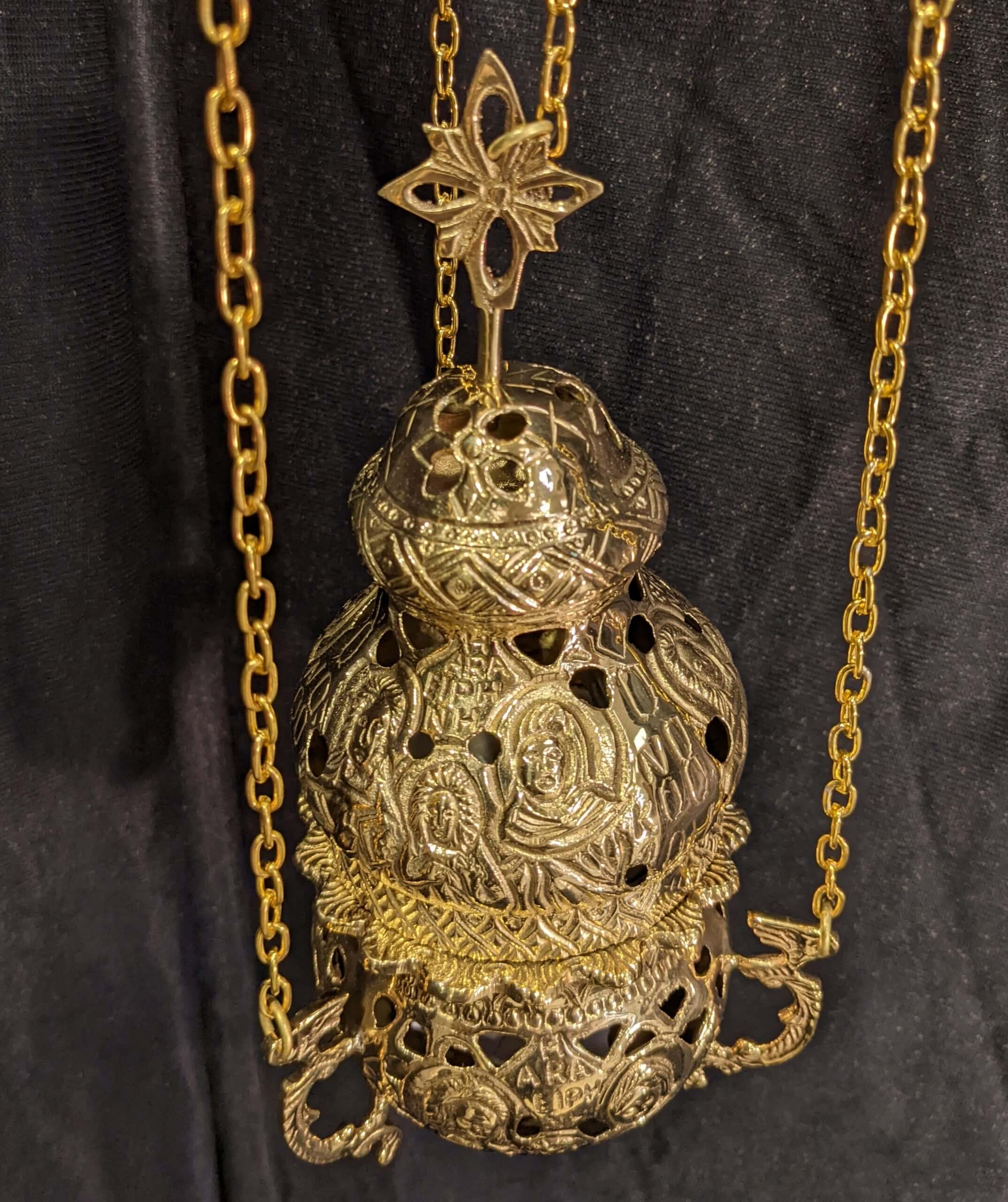 Heavy Ancient Coptic Style Holy Family Censer Thurible Incense Burner ...