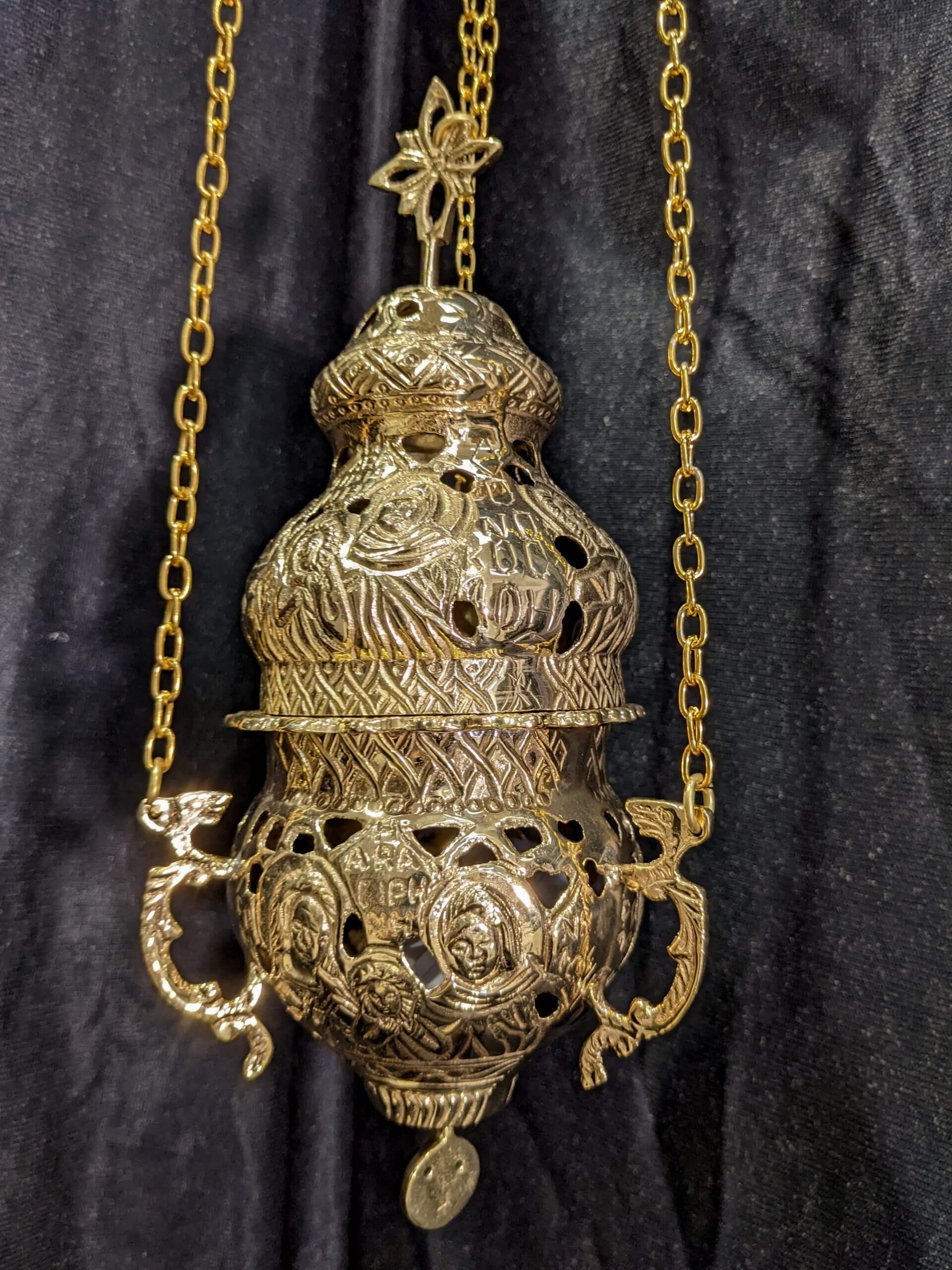 Heavy Ancient Coptic Style Holy Family Censer Thurible Incense Burner ...