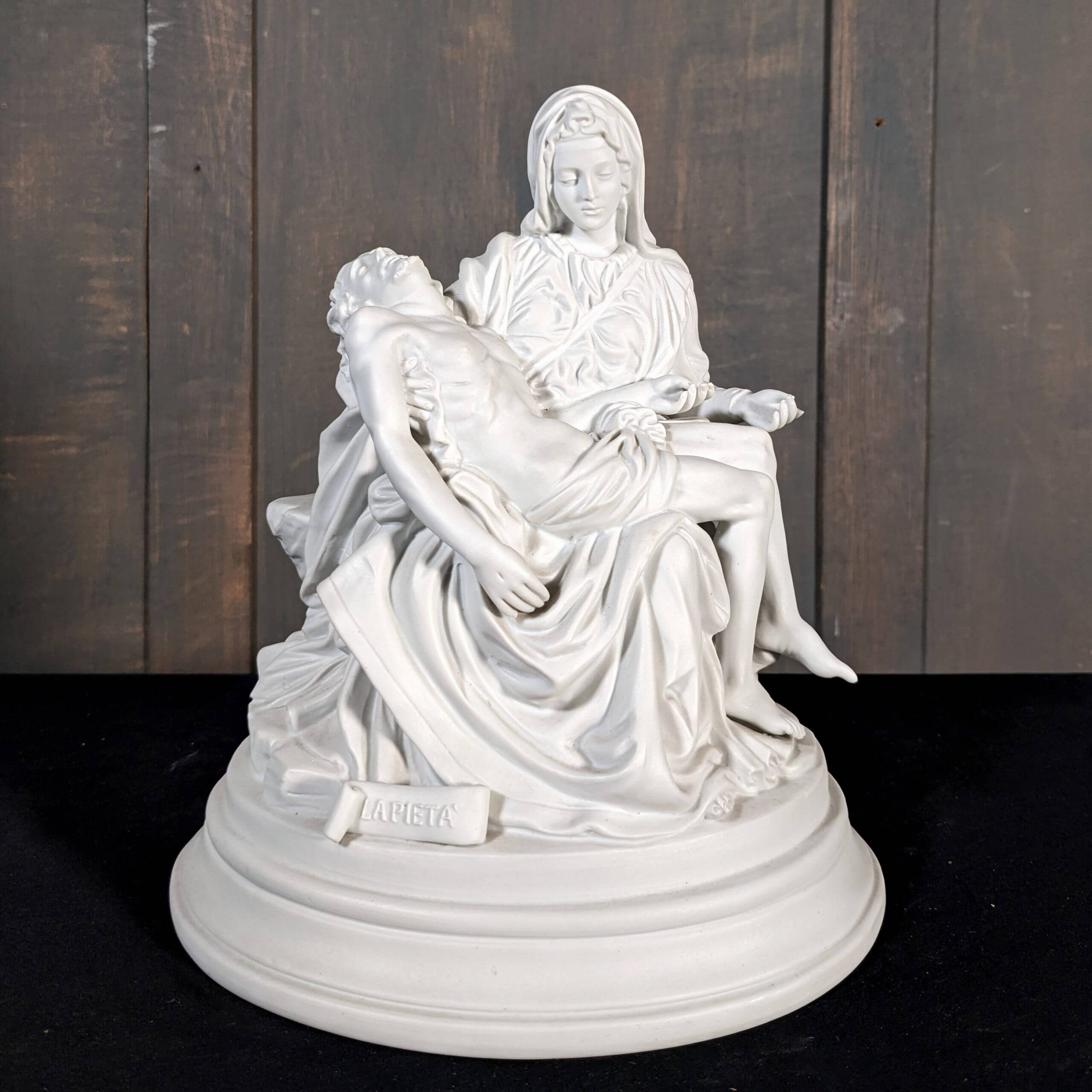 Heavy Bisque China Antique Religious Statue of The Pieta from Convent ...