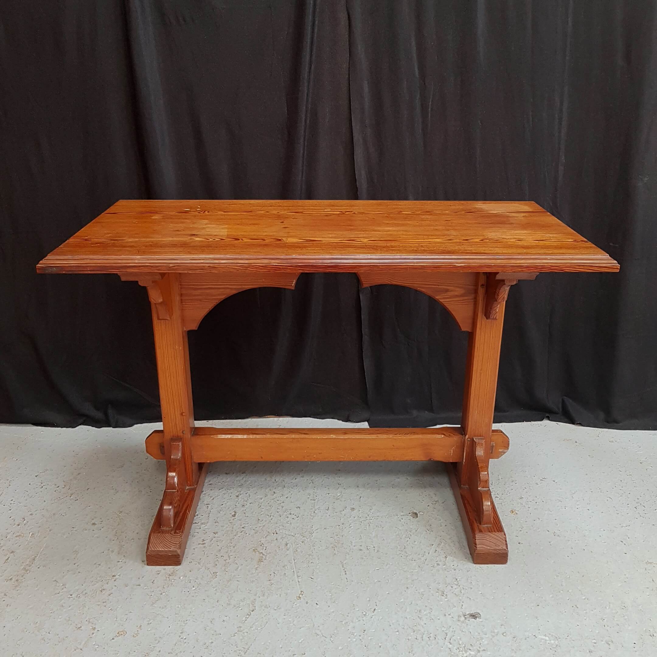 Heavy Gothic Beautiful Pitch Pine Communion Table (SOLD) - Antique ...