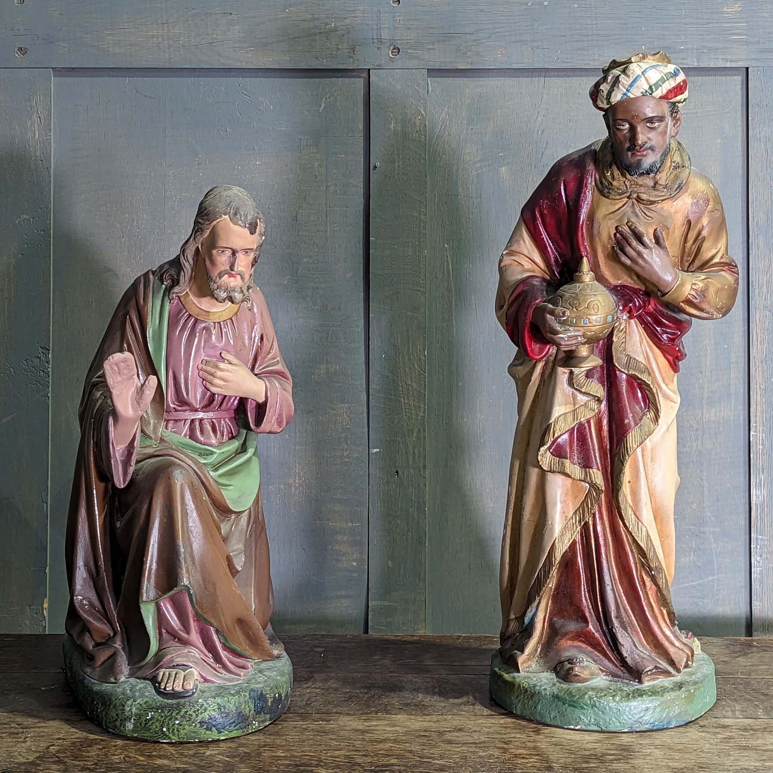 High Quality Antique British Religious Nativity Statues Joseph ...