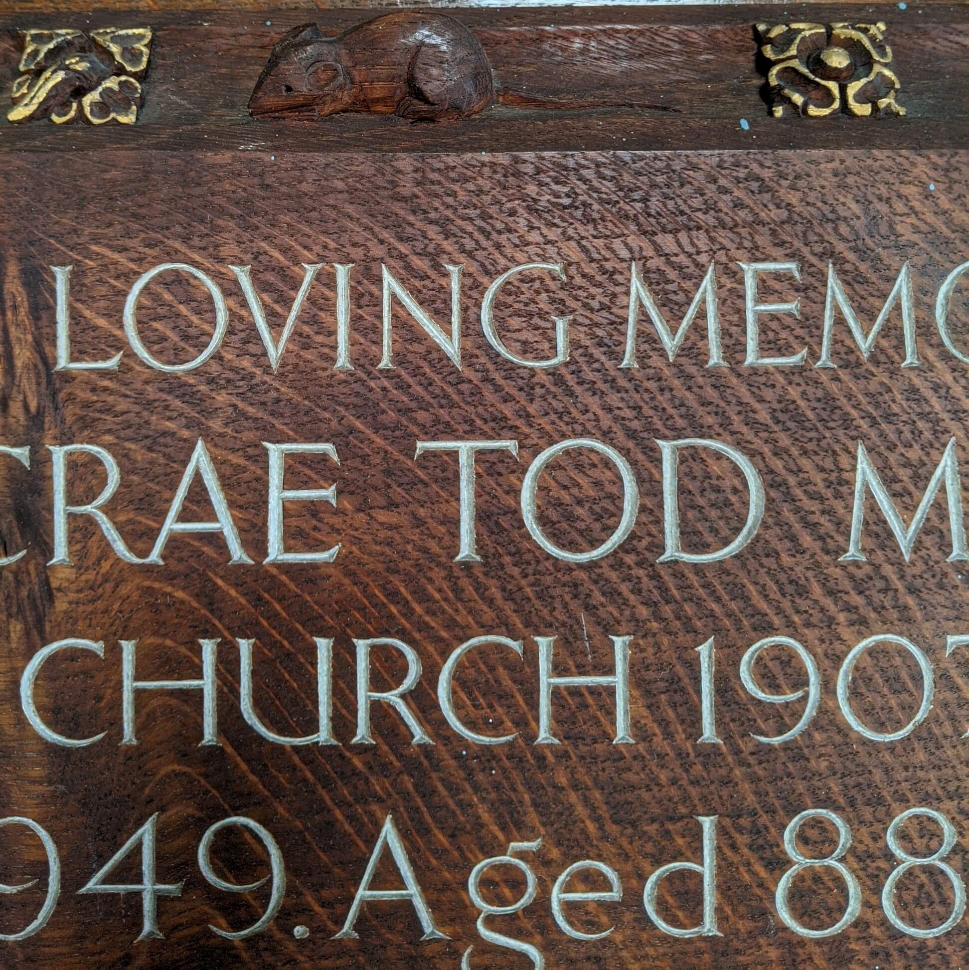 Highly Collectable Thomson 'The Mouseman' Memorial Oak Plaque from 1949 ...