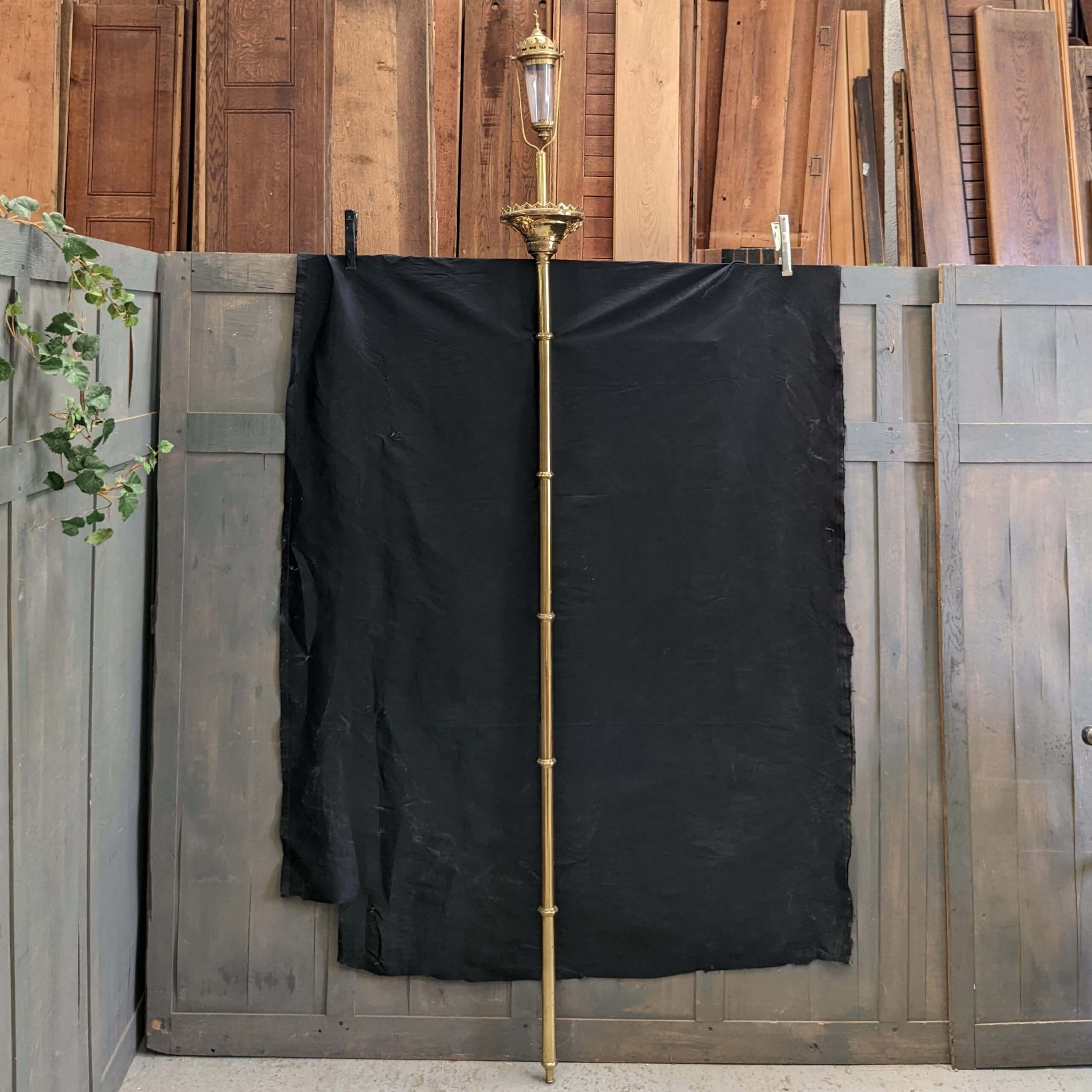 Highly Ornate Antique Brass Processional Catholic Acolyte Candlestand with Putti SALE - Antique ...