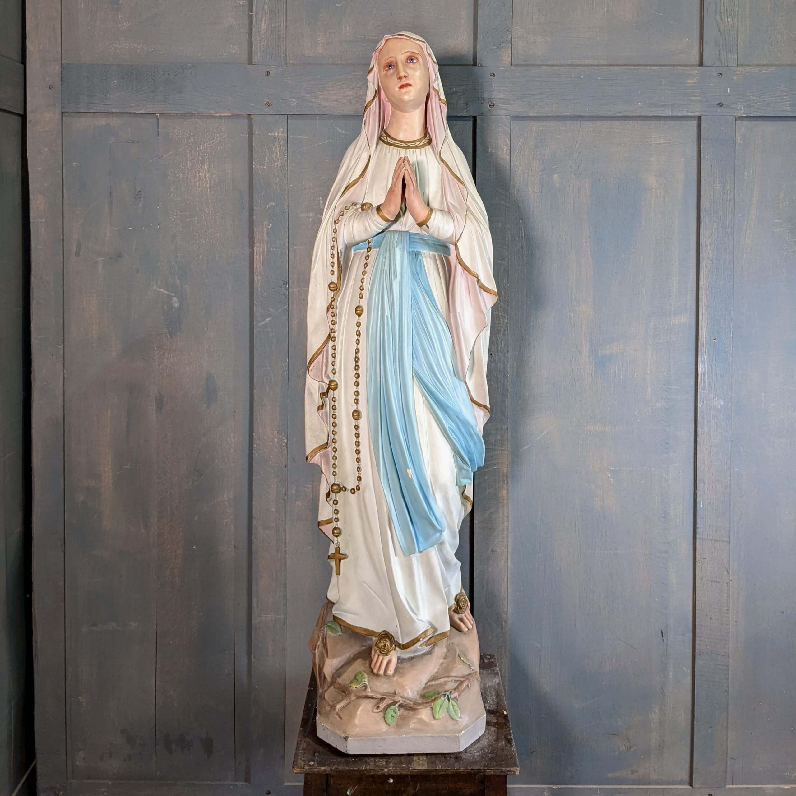Large Antique French Convent Statue of BVM Our Lady The Immaculate ...