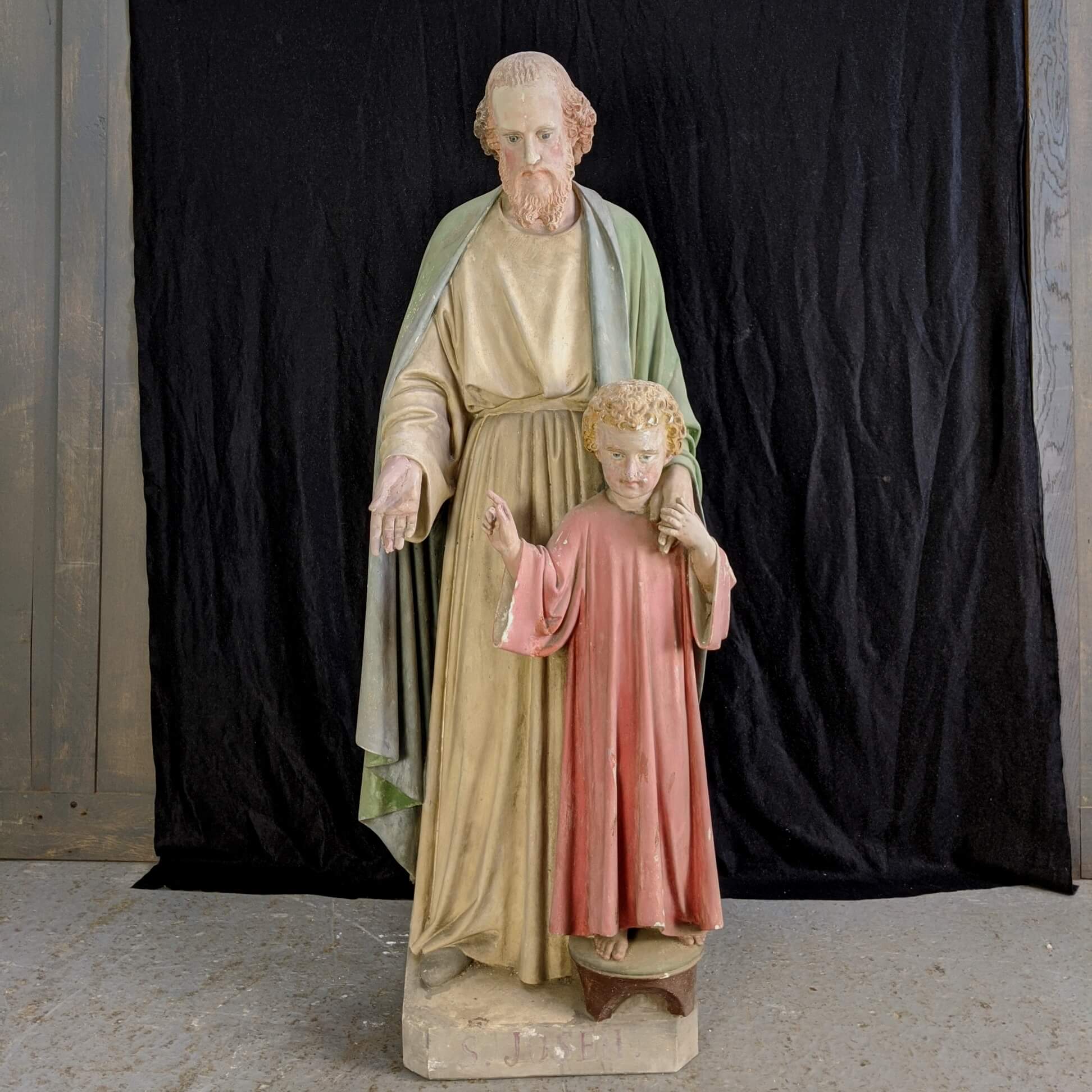 Large Antique French Statue of St Joseph & the Child Jesus (SOLD ...