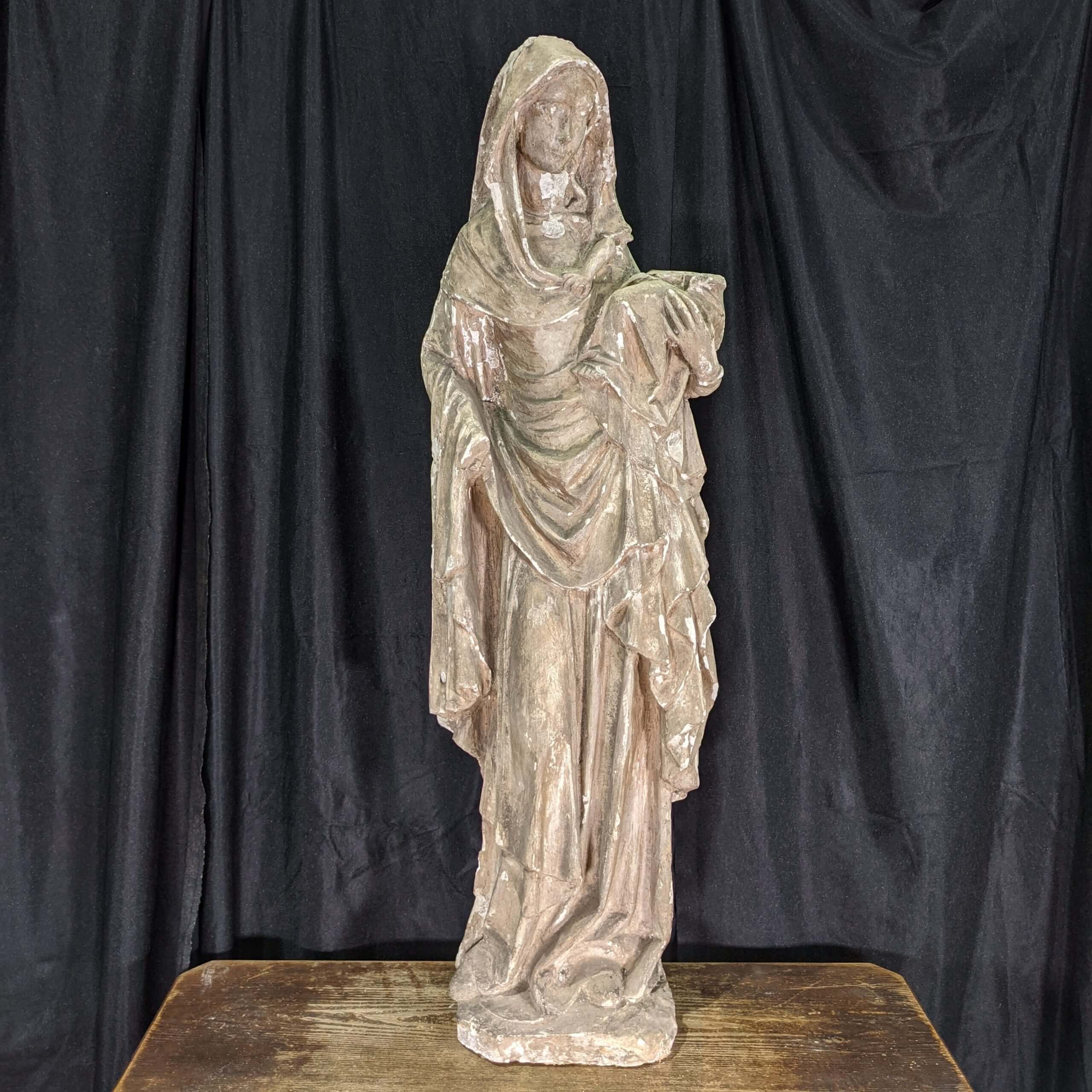 Large Damaged Antique Plaster Religious Statue of Madonna (SOLD ...