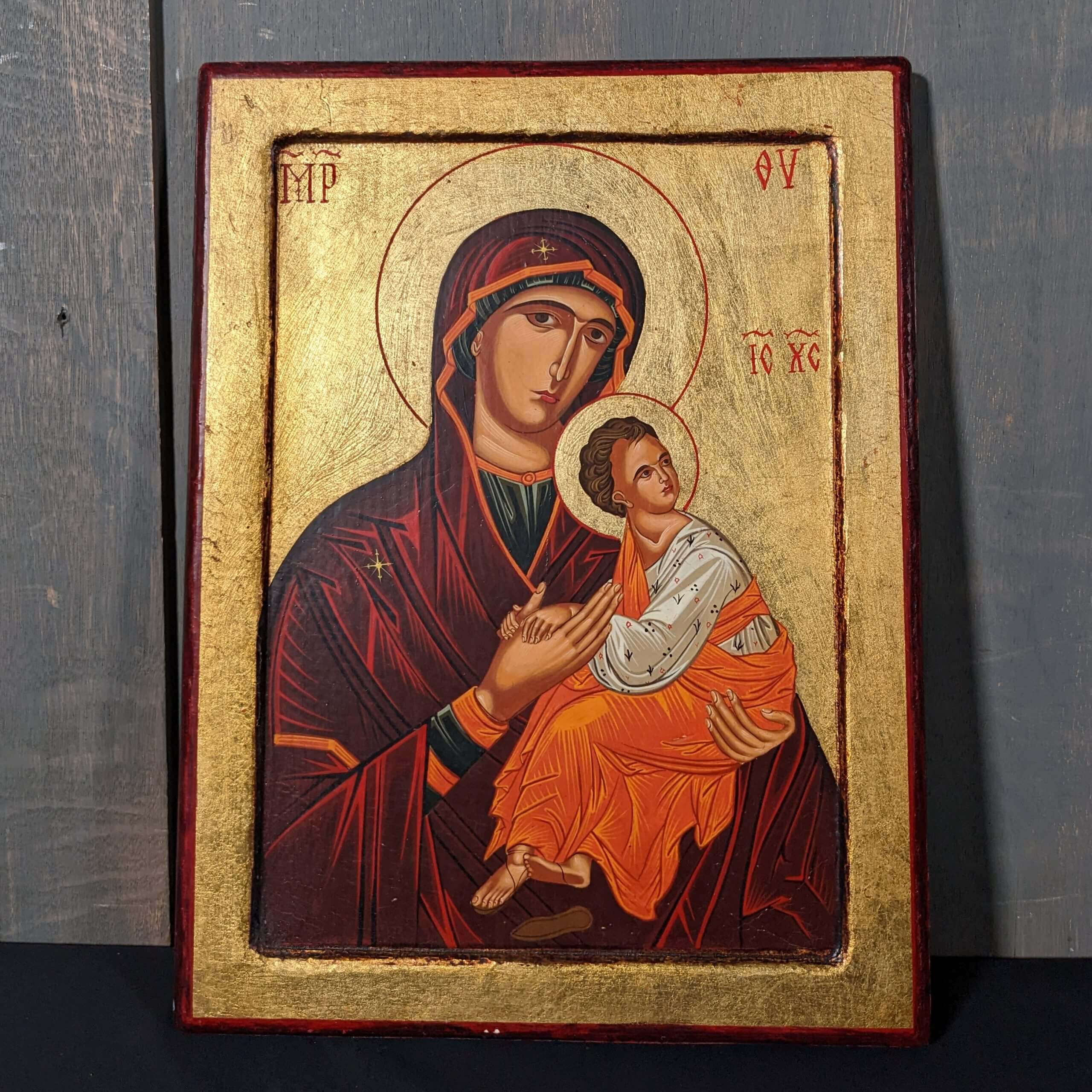 Large Hand-Painted Byzantine Icon of The Madonna Virgin Mary & Child (SOLD) - Antique Church ...