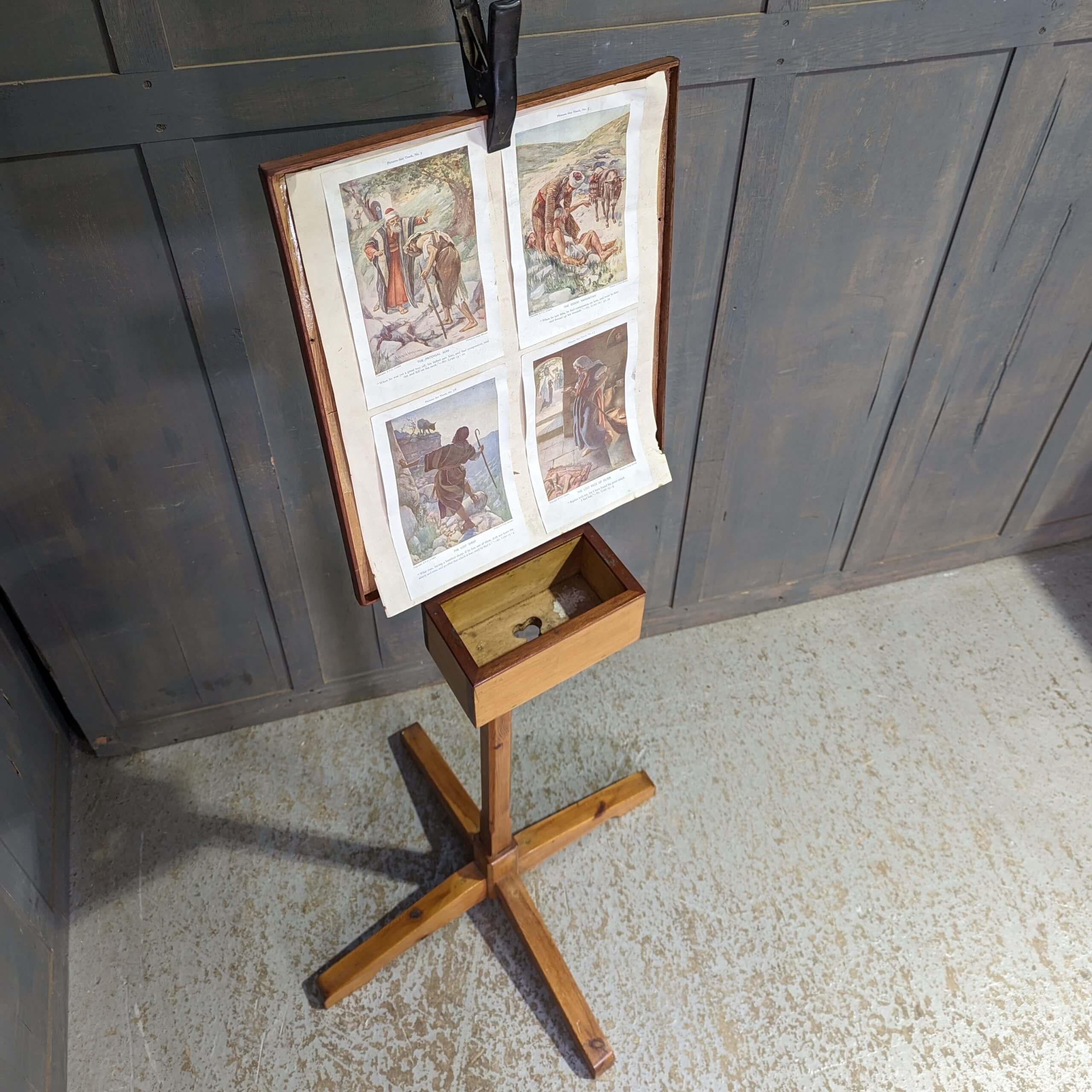 Large Pine Display Board with Box for Pens & Four Leg Base (SOLD ...