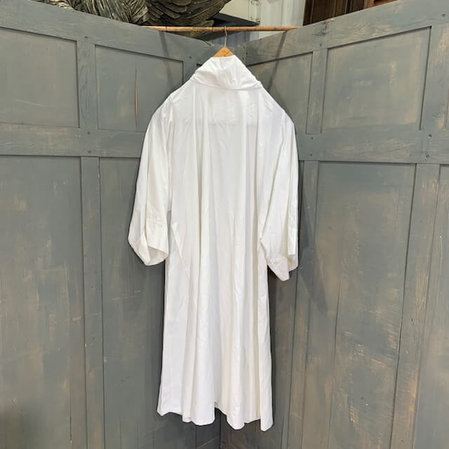 Large Plain White Alb with Hood (SOLD) - Antique Church Furnishings