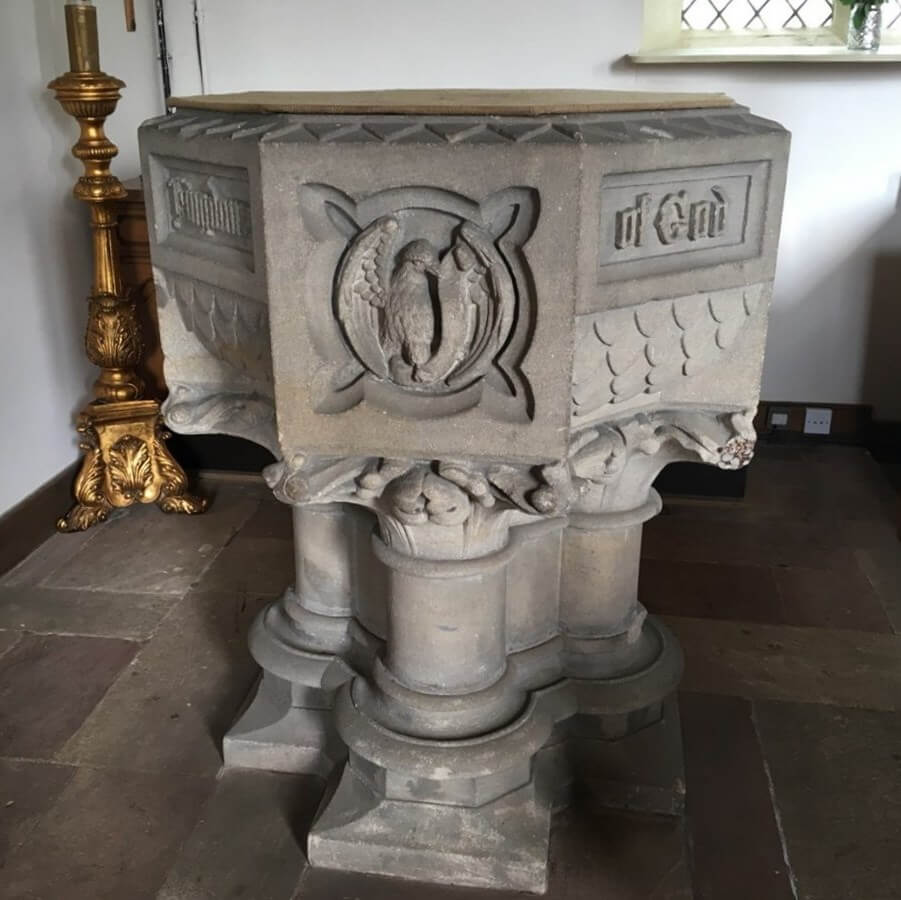 Large Stone Victorian Baptismal Font from Christ Church, Hulland (SOLD ...