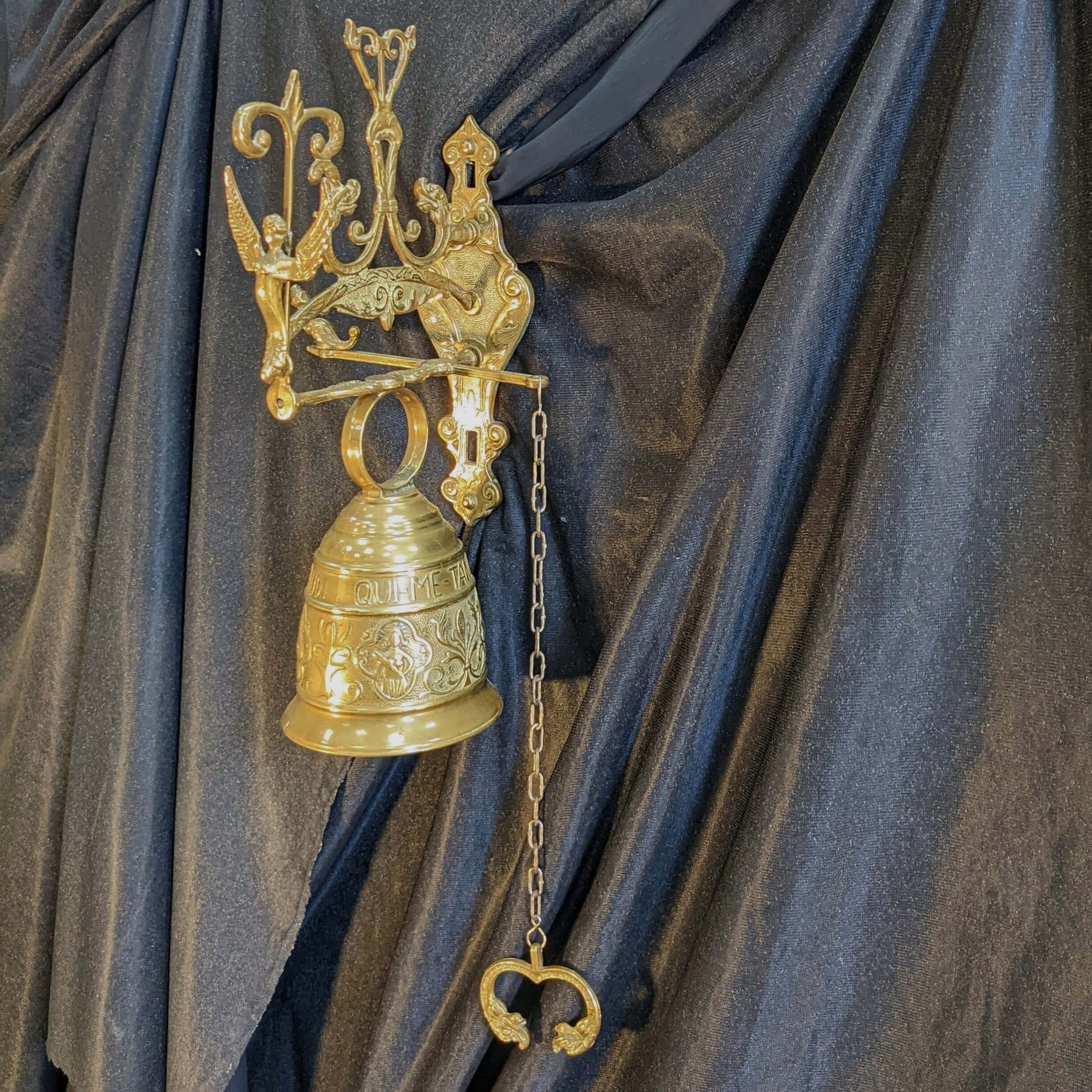 Larger Size Ornate Church Vintage Brass Wall Mounted Sanctuary Bell ...