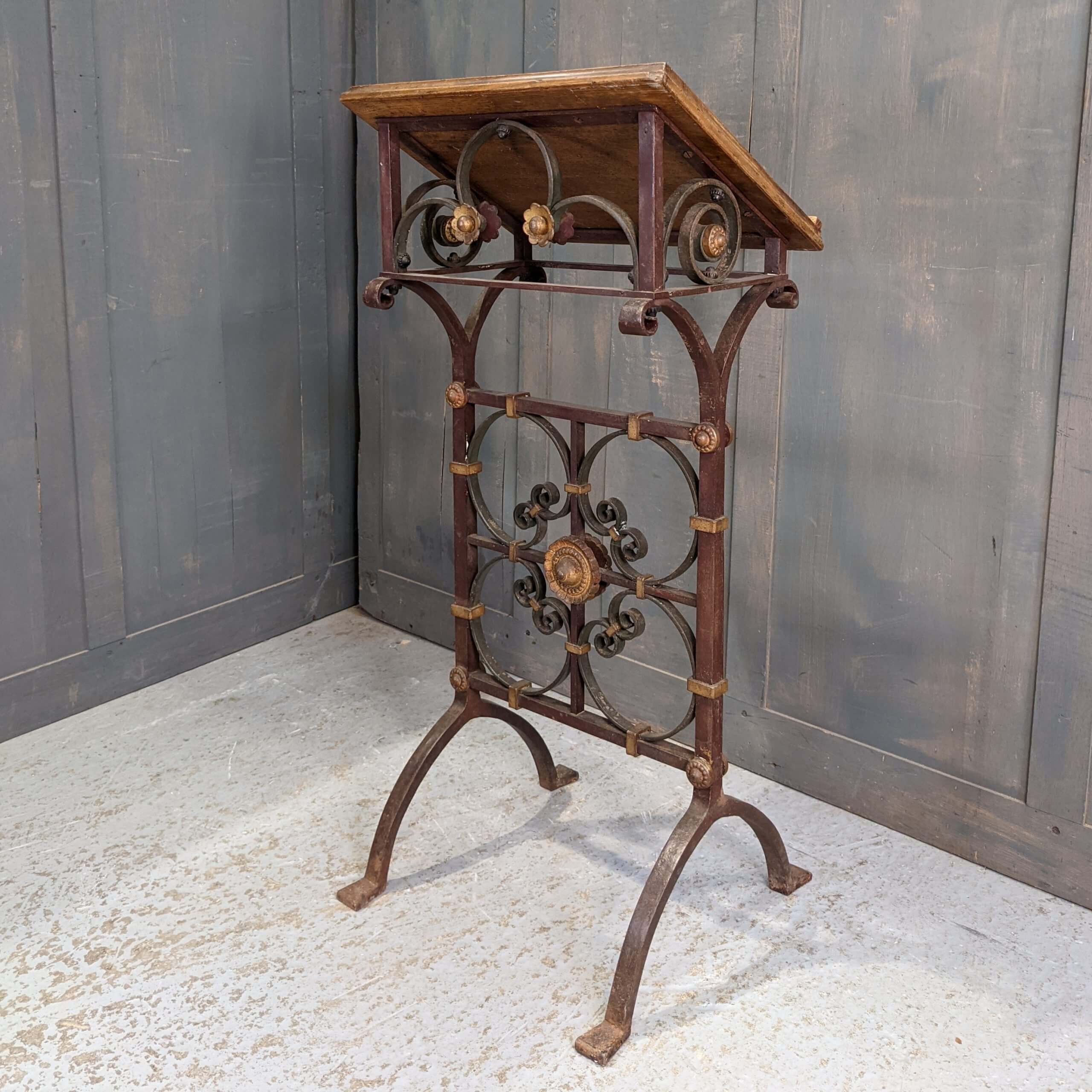 Low Ornate Ironwork Victorian Church Reading Desk Lectern Ambo (SOLD ...