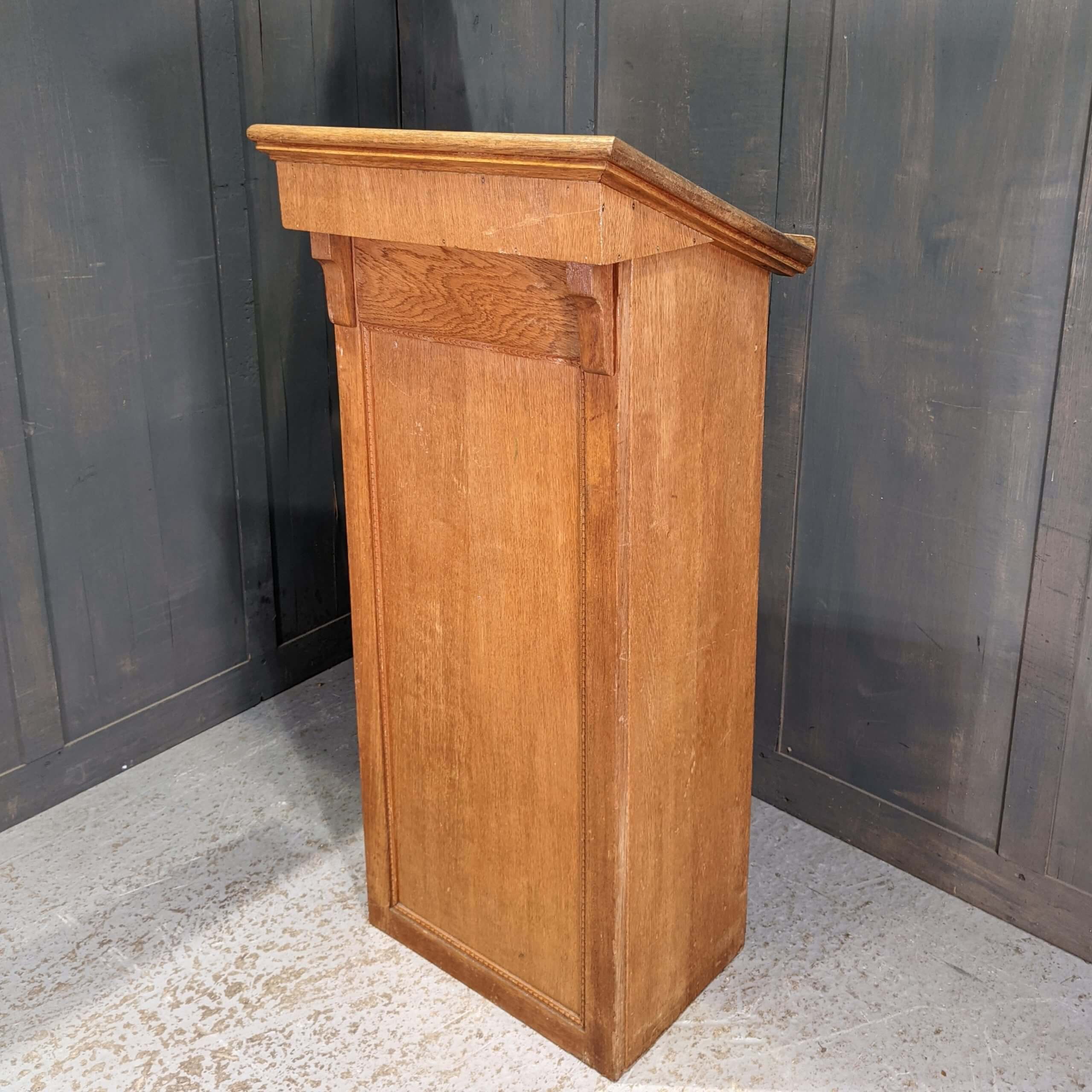 Modern 1960's Vintage Plain Oak Reading Desk Church Lectern Ambo (SOLD ...