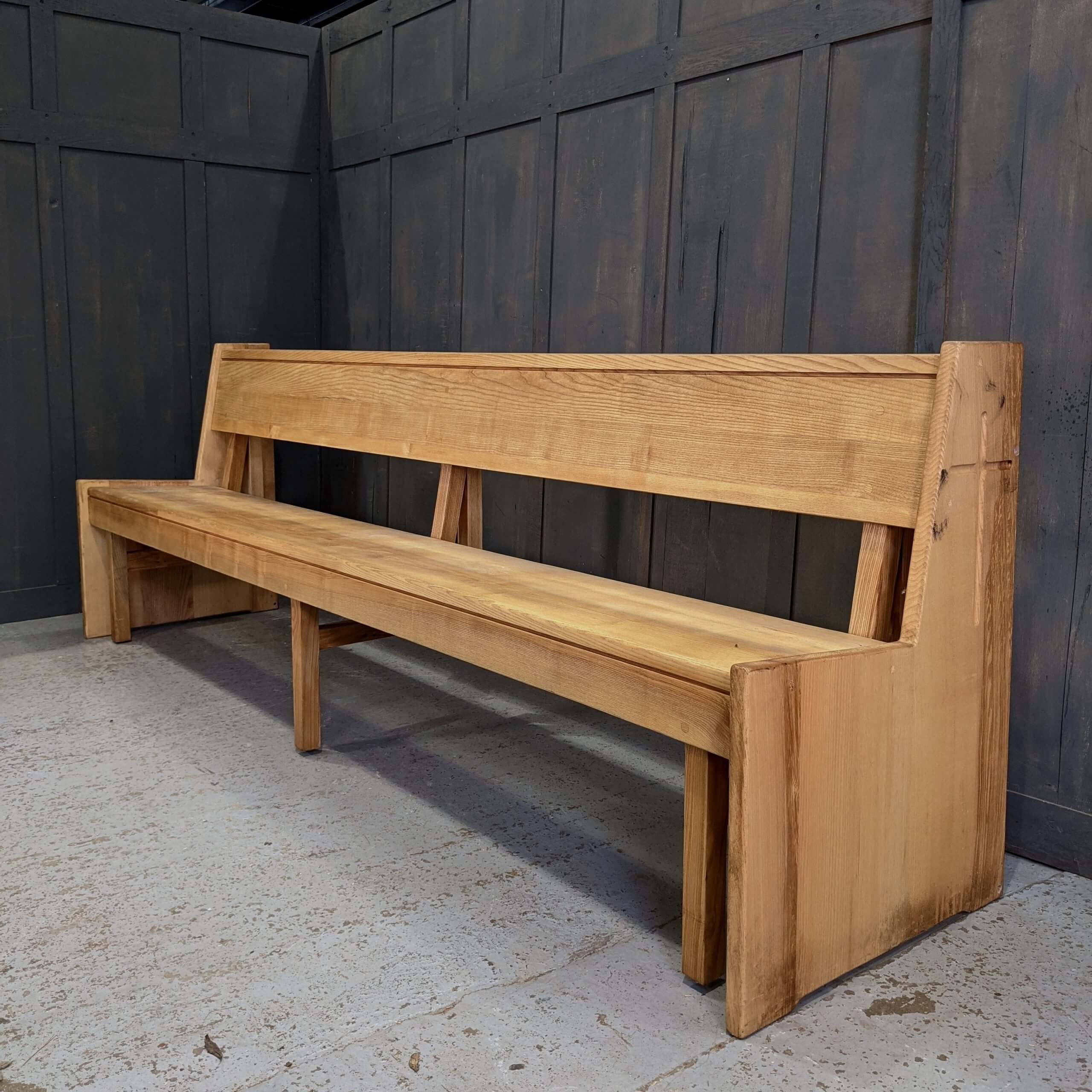 Modern Substantial Hardwood Church Pew Bench Single Piece Seat & Back ...