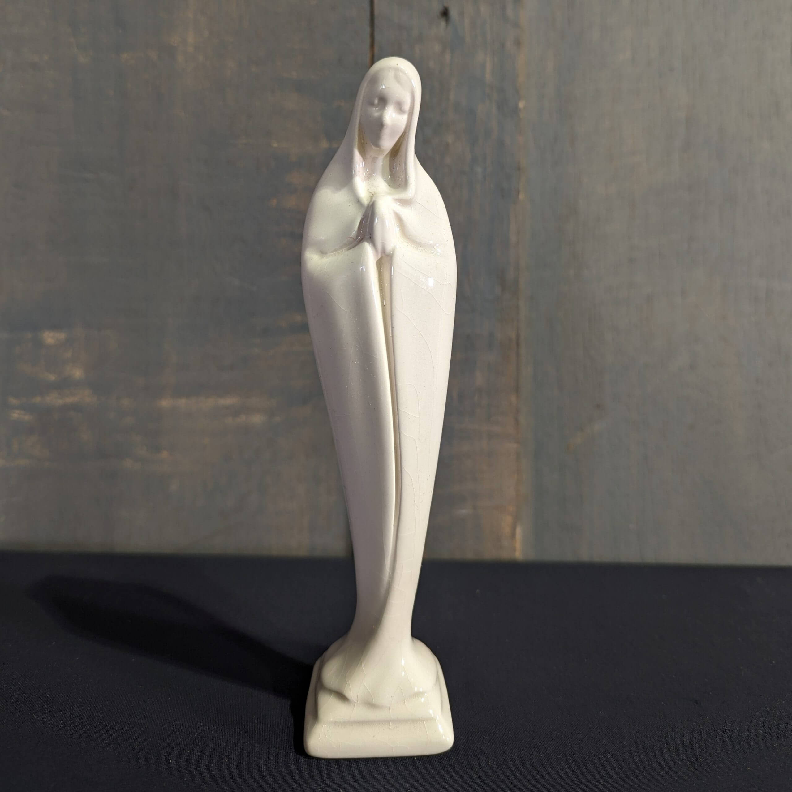 Modernist Mid Century Small Porcelain Religious Statue of Our Lady the ...