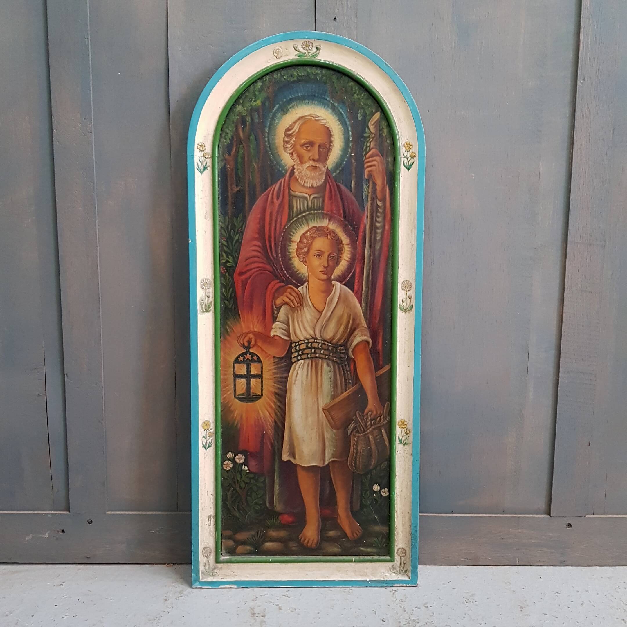 Oil Painting By A.E.Lemmon St Joseph and Young Jesus the Carpenter ...