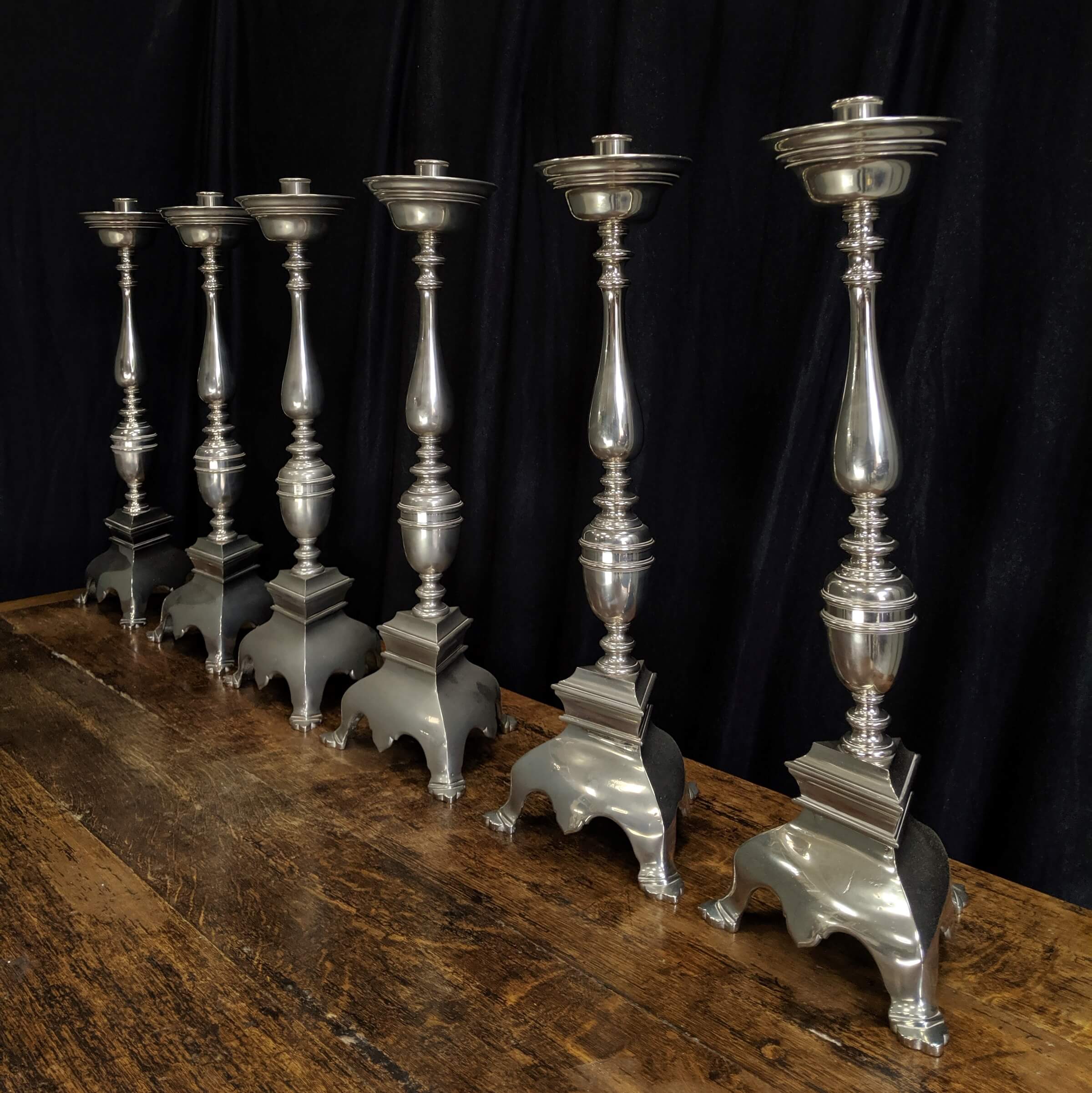 Original Antique English Georgian Style Silver Plated 'Big Six' Set of ...
