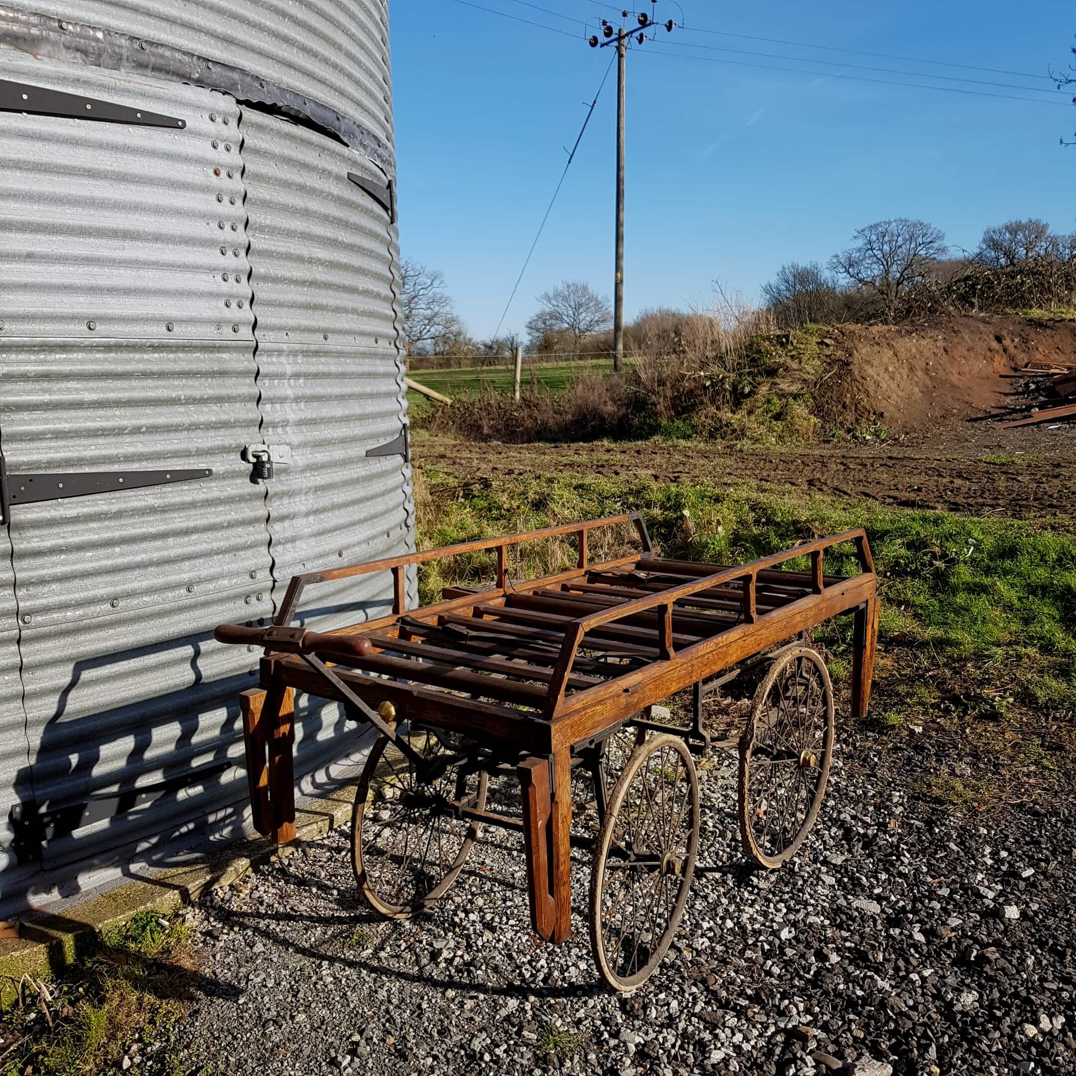 Original Oak & Iron Funeral Coffin Bier Catafalque Carriage (SOLD ...