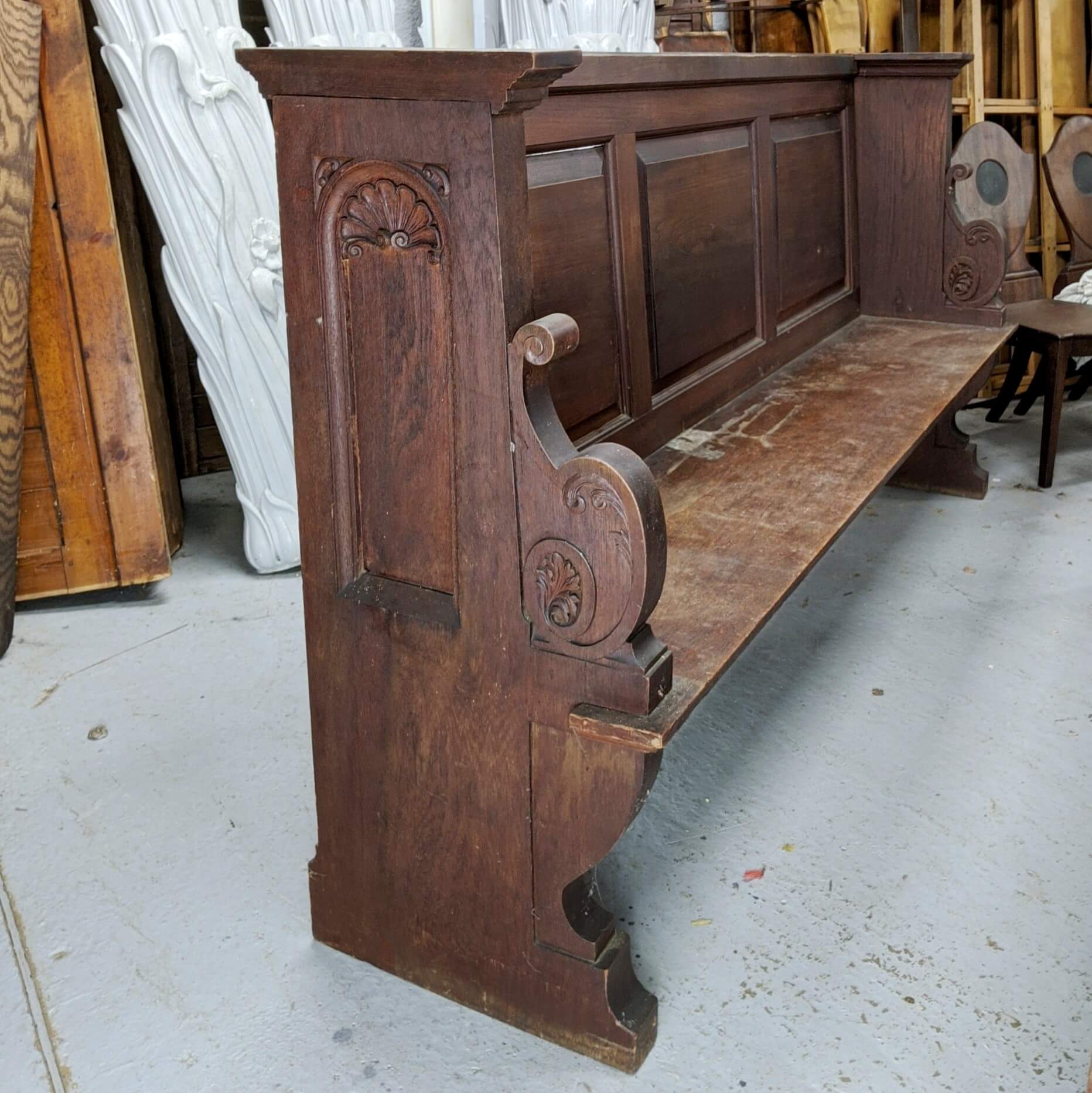 Ornate Carved Early 20th Century Solid Teak Choir Pews from St Saviours ...
