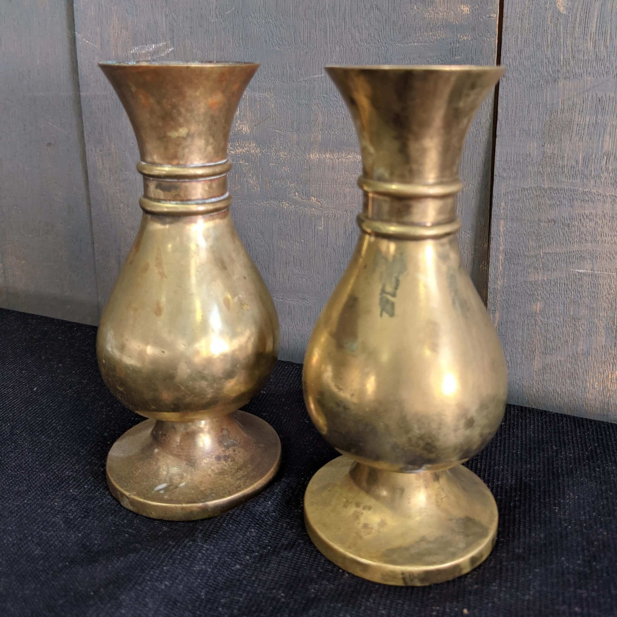 Pair of Nice Jones & Willis Antique Smaller Size Brass Church Flower ...