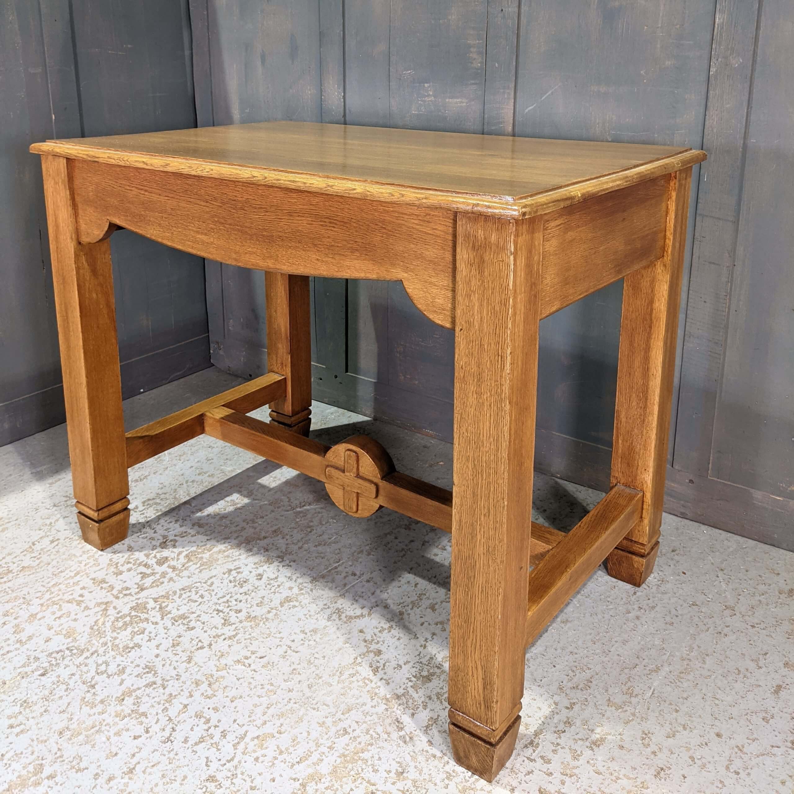 Simple Oak Mid Century Small Church Altar Table or Communion Table ...
