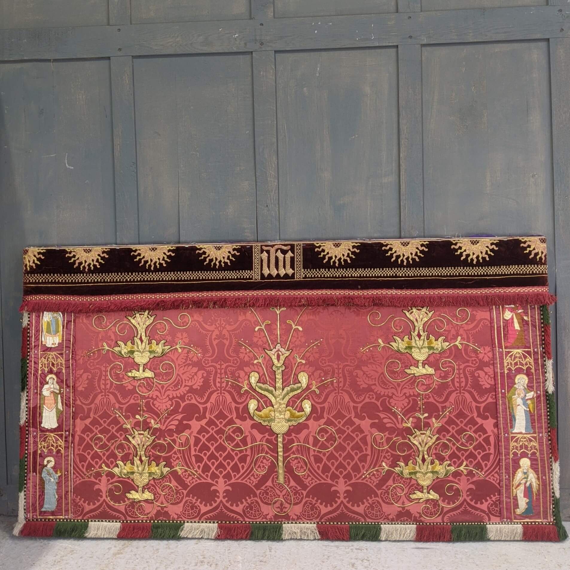 Spectacular Double Sided Antique Silk Altar Frontal with Figures (SOLD ...