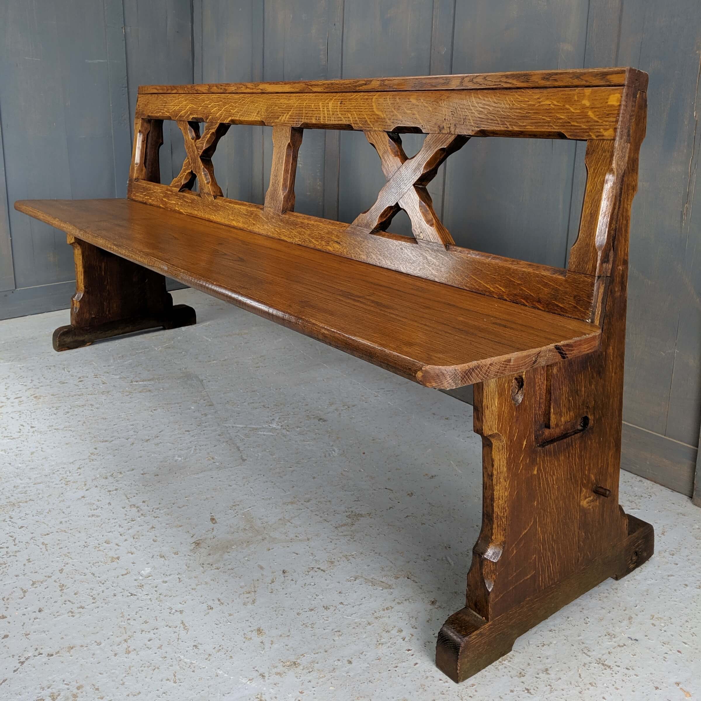 St Andrew's Cross Back Vintage Oak Benches (SOLD) - Antique Church ...