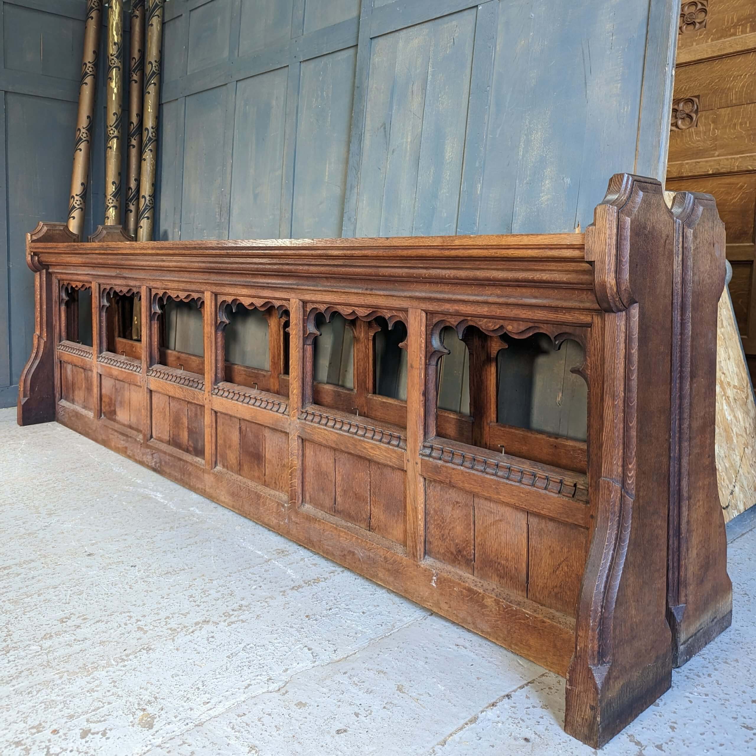 St Barnabas Open Gothic Antique Oak Choir Fronts Panels Panelling (SOLD ...