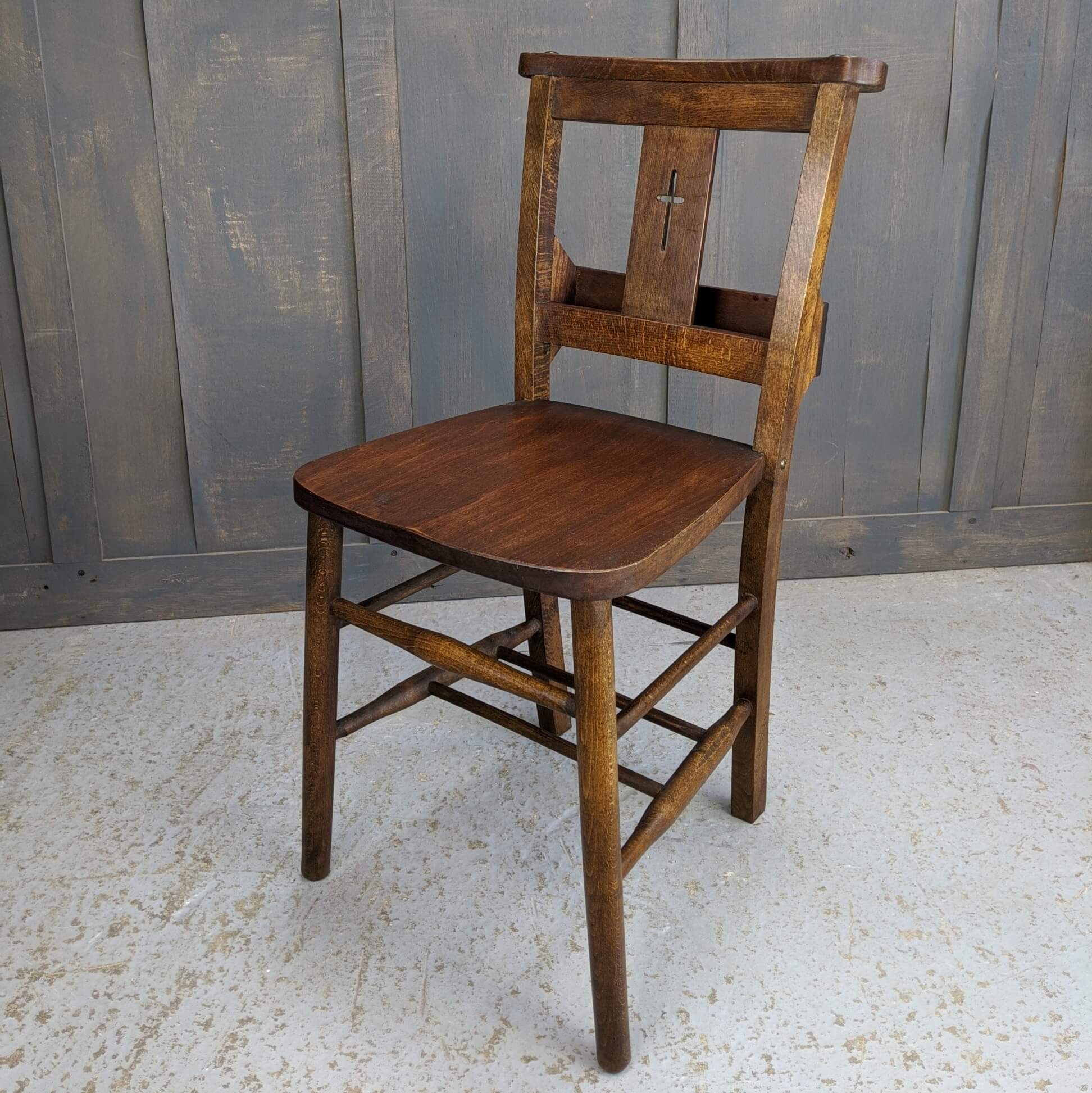 St Seriol Penmaenmawr Dark Beech Cross Back Church Chapel Chairs (SOLD ...