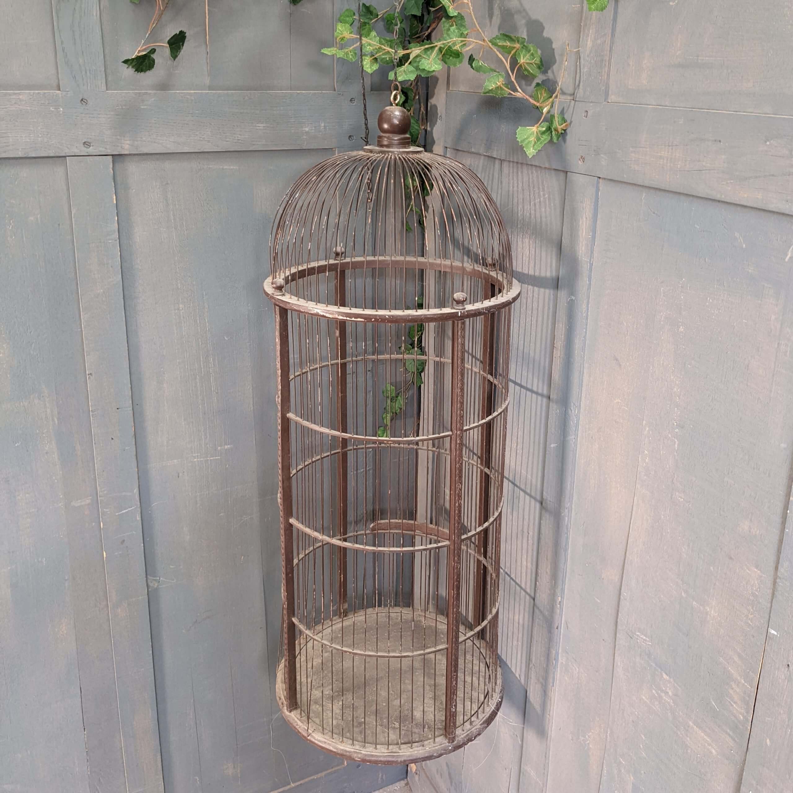 Tall Vintage Hanging Bird Cage (SOLD) - Antique Church Furnishings