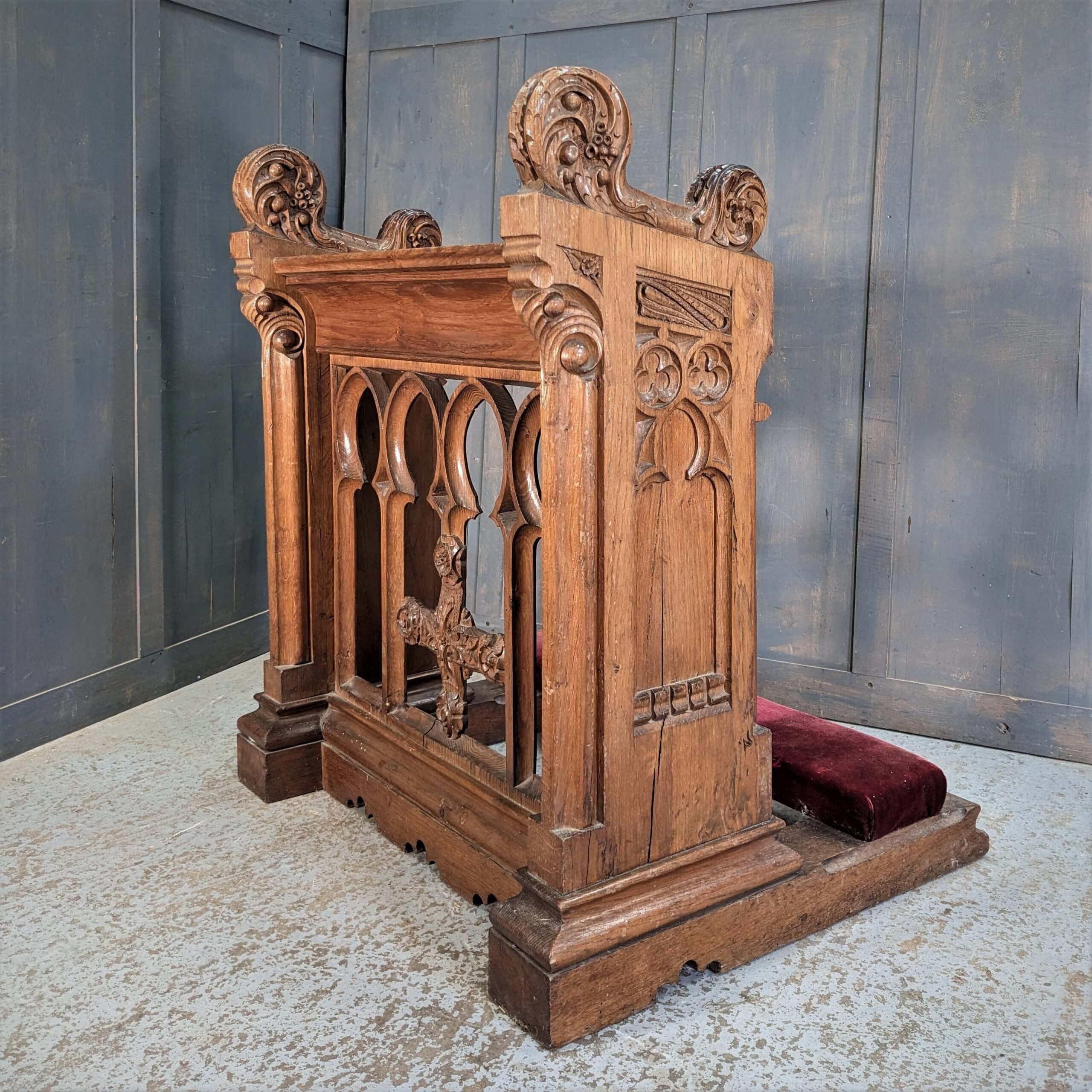 Truly Excellent Antique Extra Large Highly Carved Gothic Prayer Desk ...