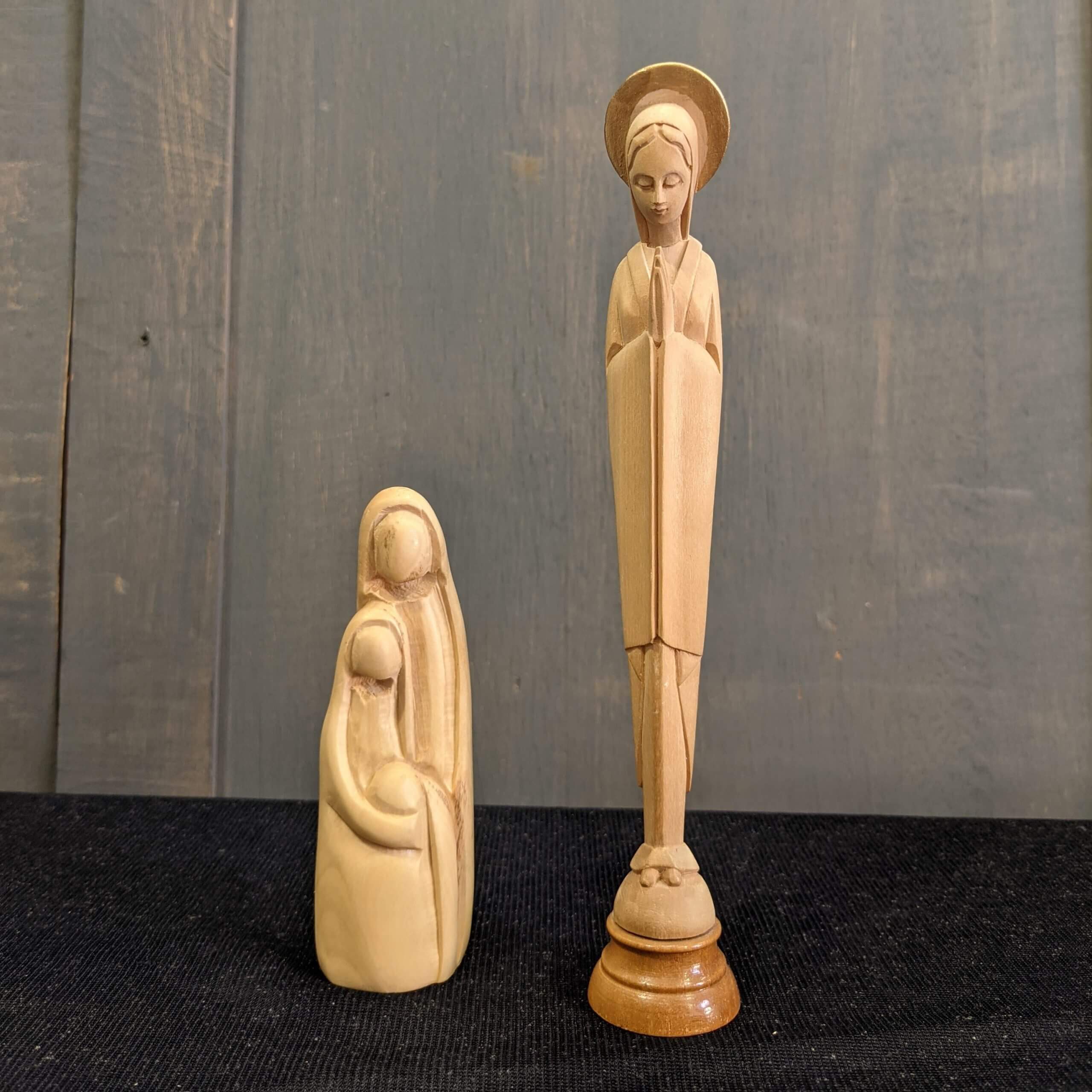 Two Simple 1960's Vintage German Carved Holy Figures (SOLD) - Antique ...