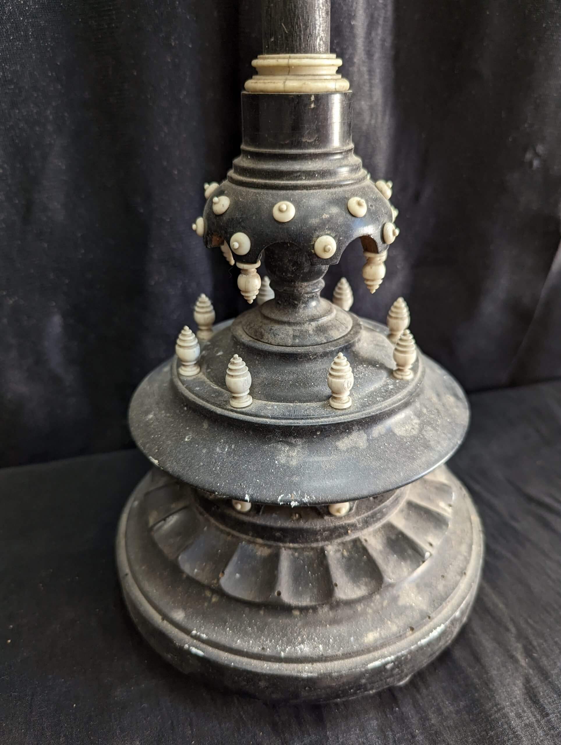 Unusual Antique French Black & White Crucifix with Bobbin Cross ...