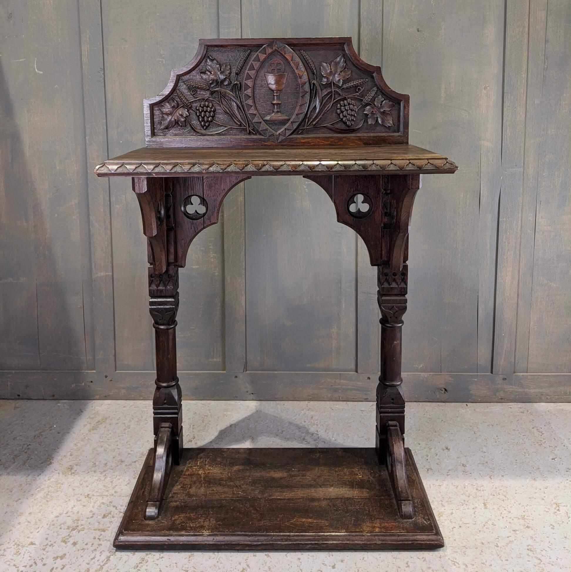 Unusual & Ornate Carved Antique Gothic Dark Oak Credence Table (SOLD ...