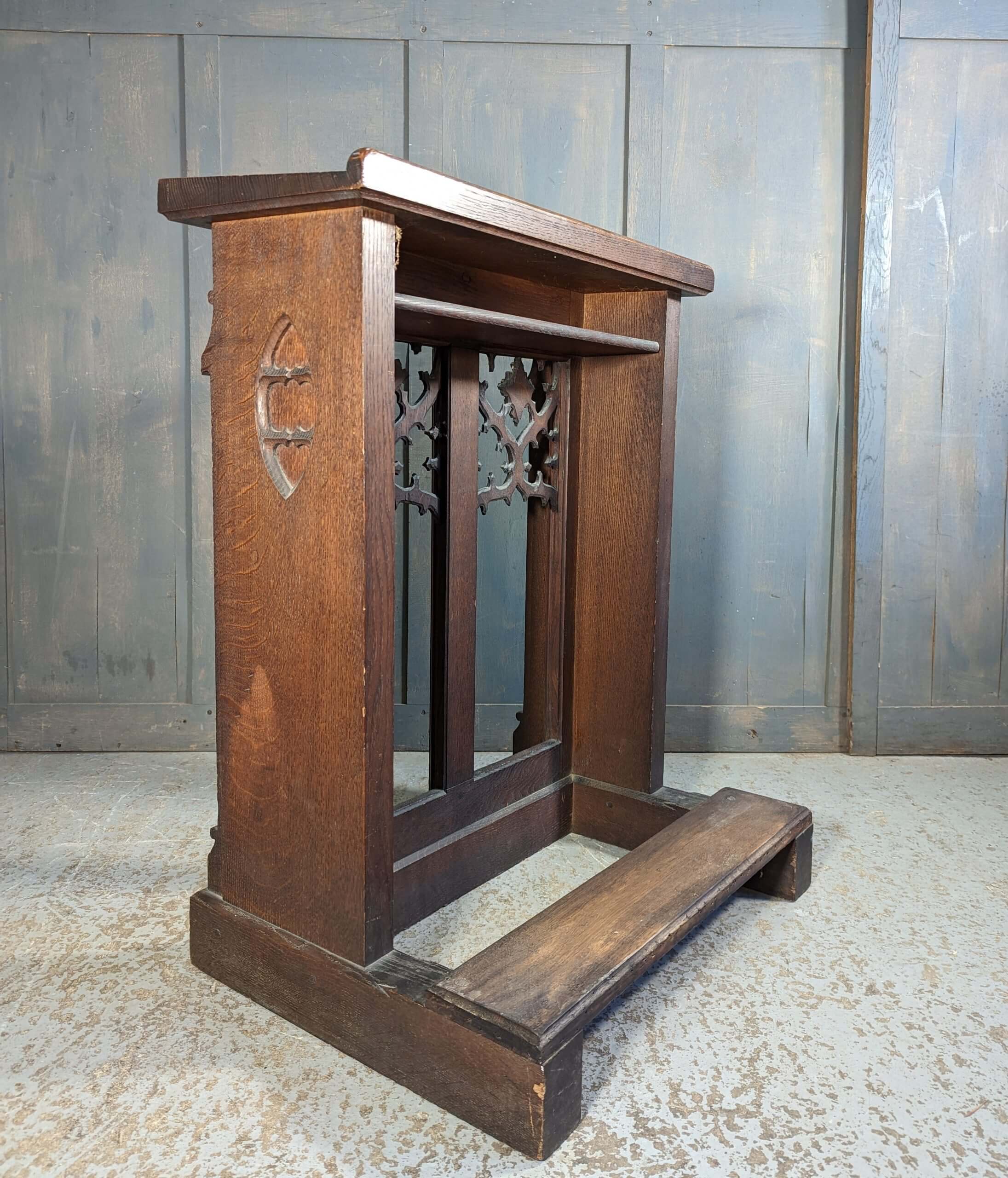Very Large Antique Oak Gothic Kneeler Prayer Desk Prie Dieu SALE ...