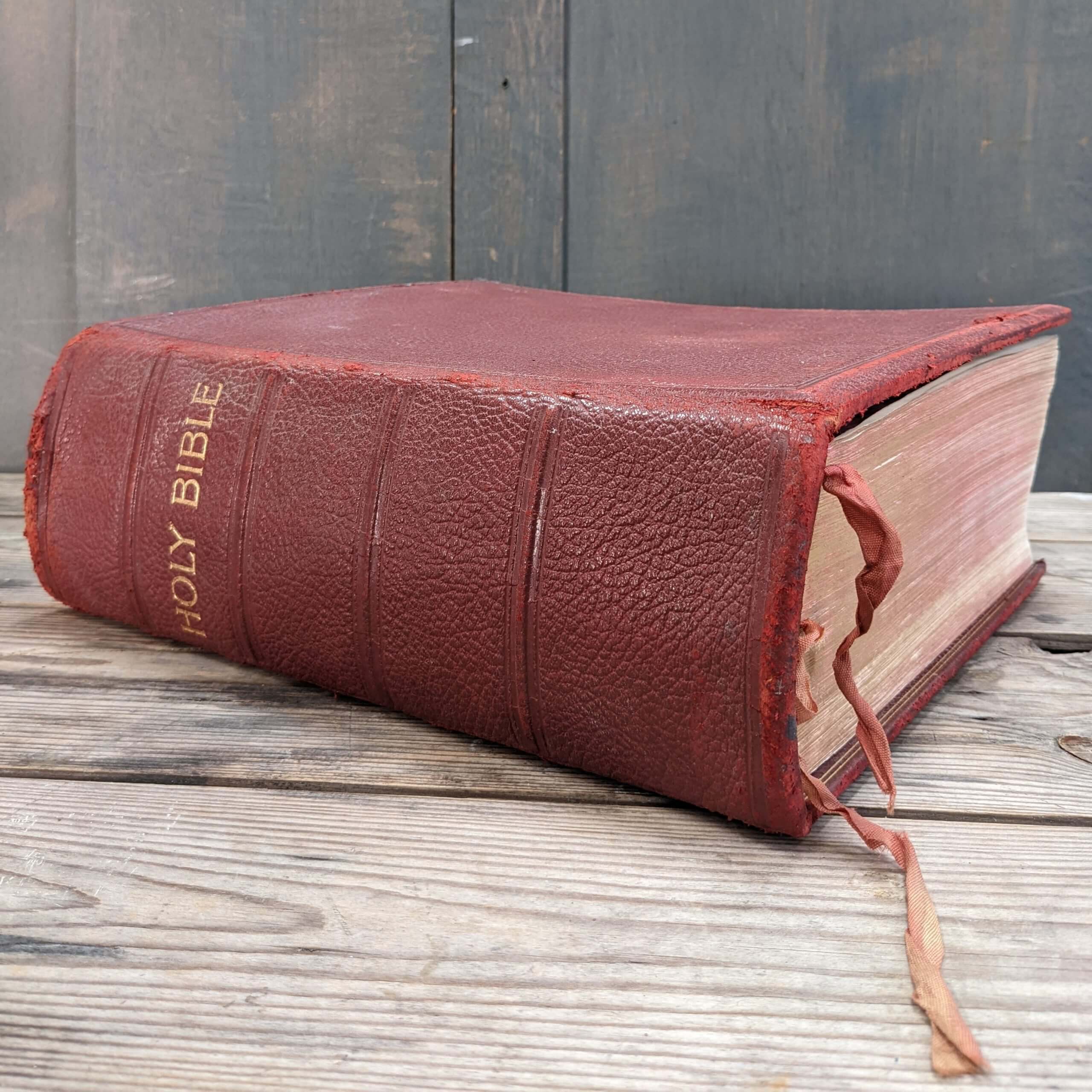 Very Large Red Leather Bound Church Lectern Size Bible (SOLD) - Antique ...